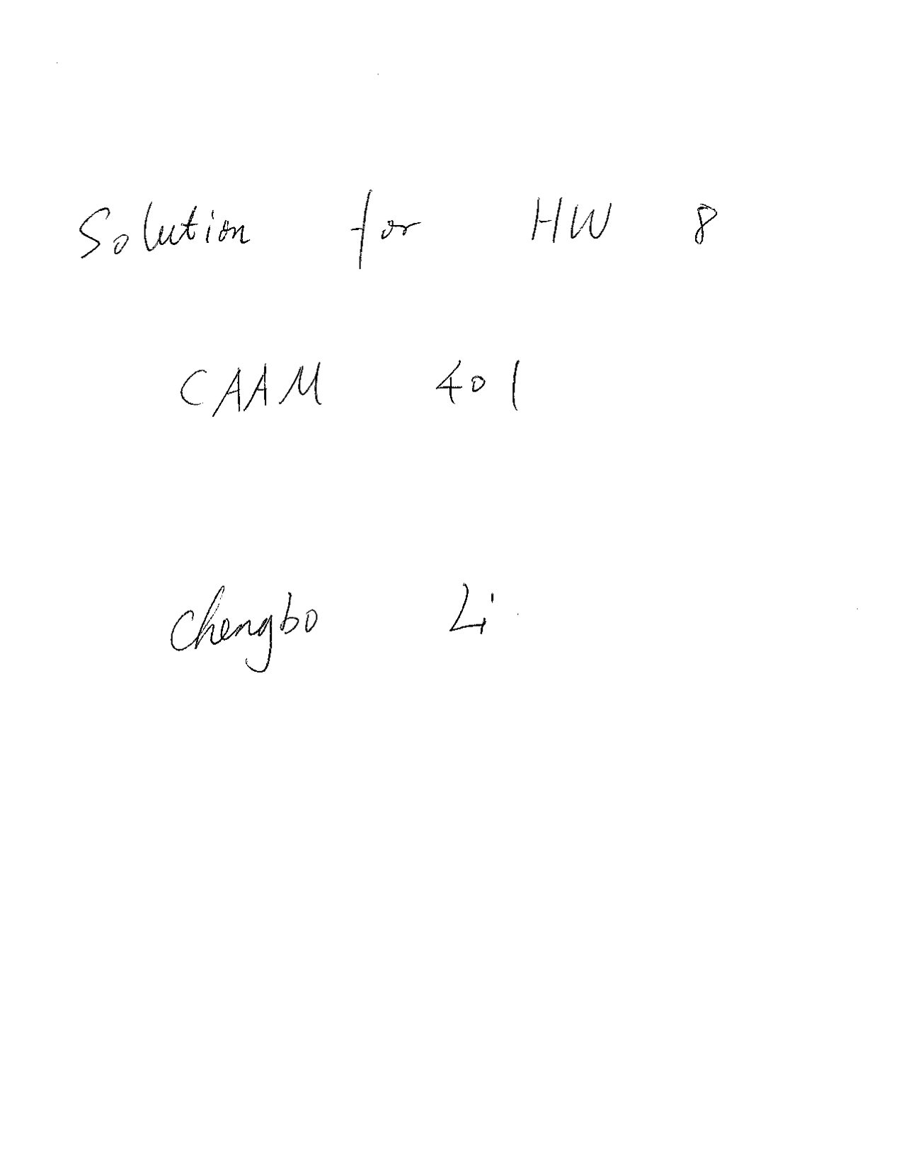 Solution For Homework 8 On Analysis I Caam 401 Assignments