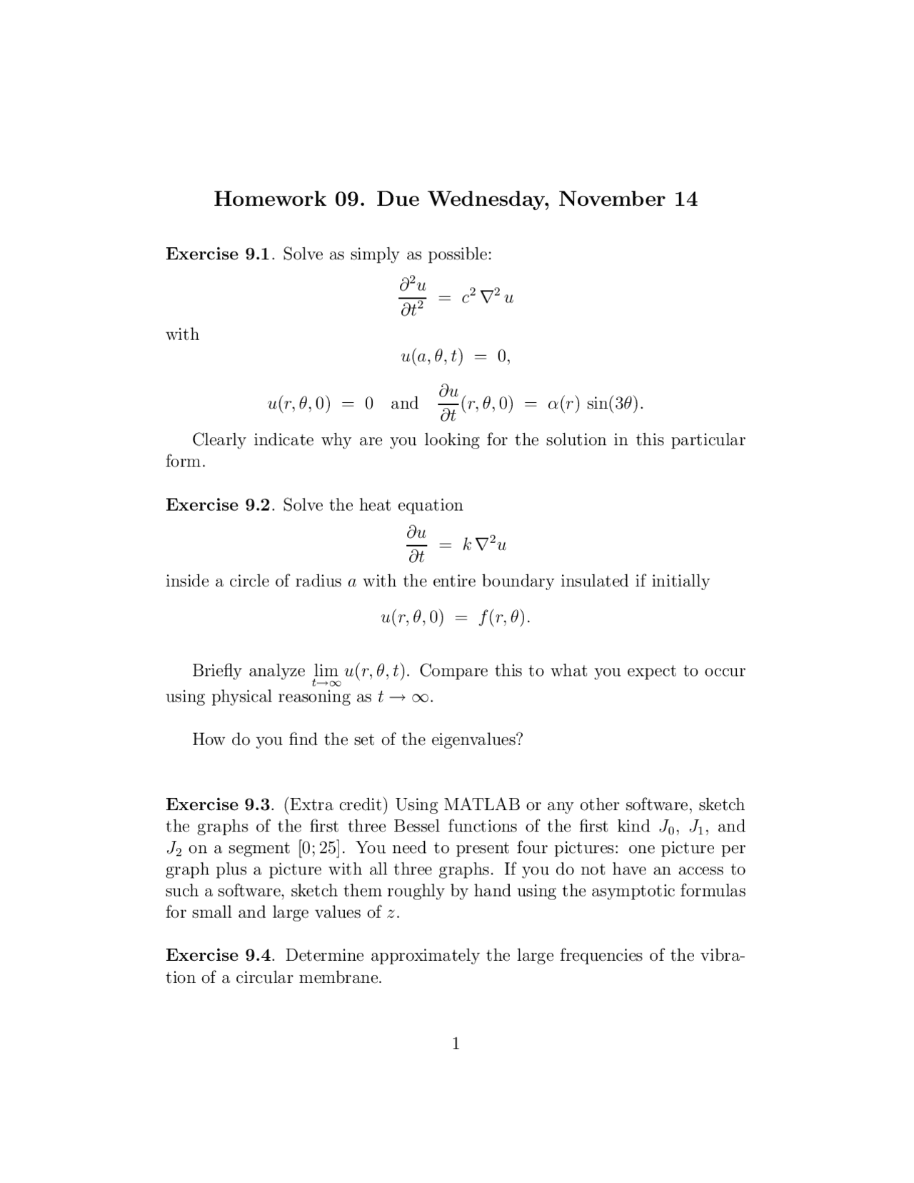 4 Problems to Solve the Equations - Homework 9 | MATH 3363 - Docsity