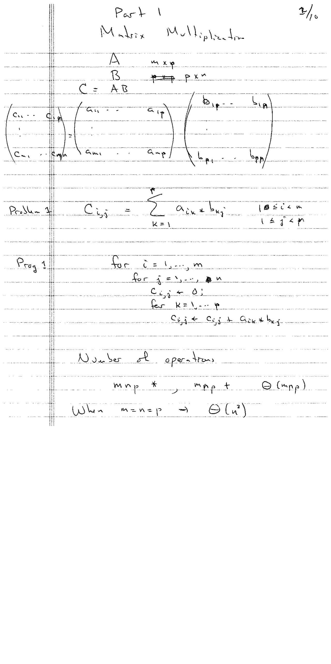 Matrix Multiplication Handwritten Notes Cs 540 Docsity