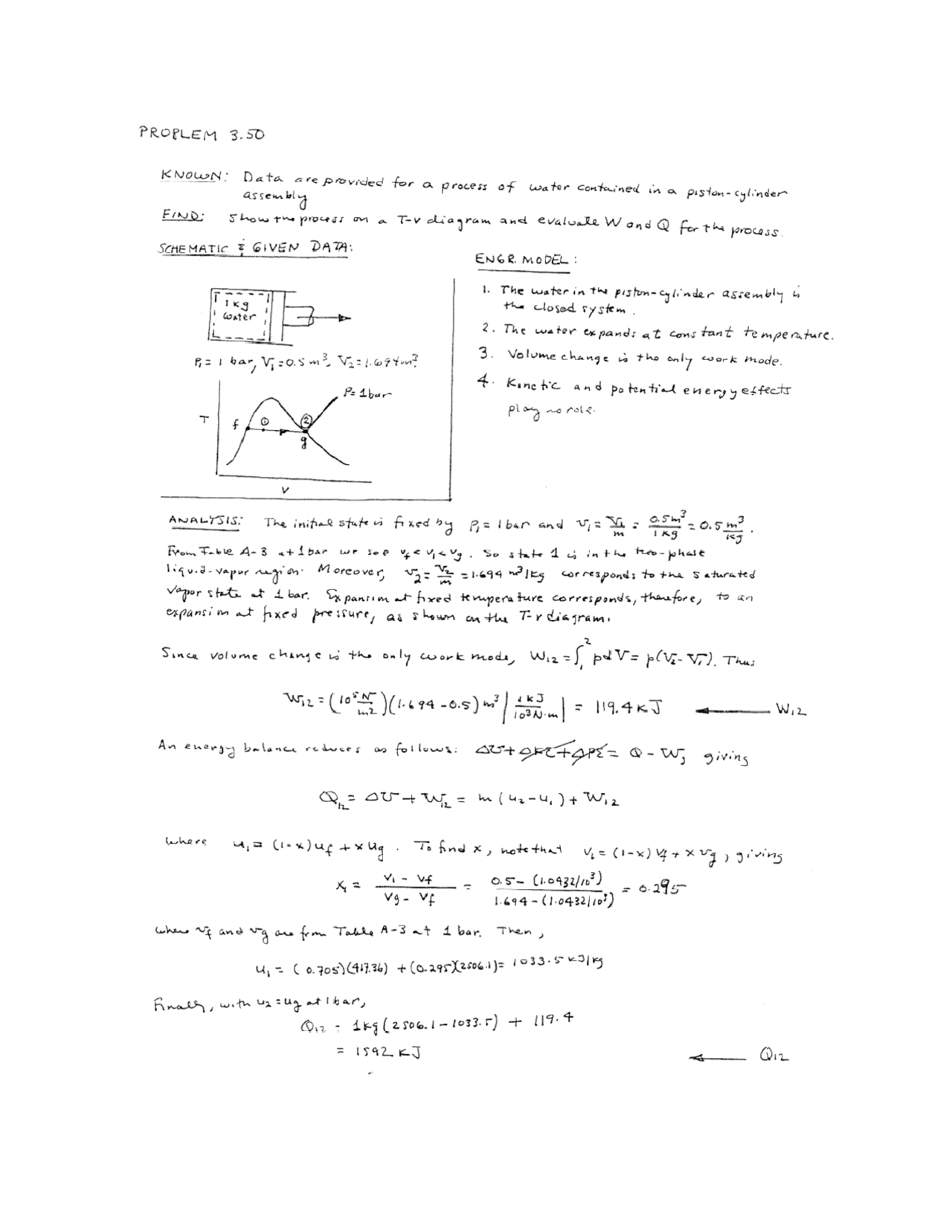 Thermodynamics I Questions With Answers Meen 2210 Assignments