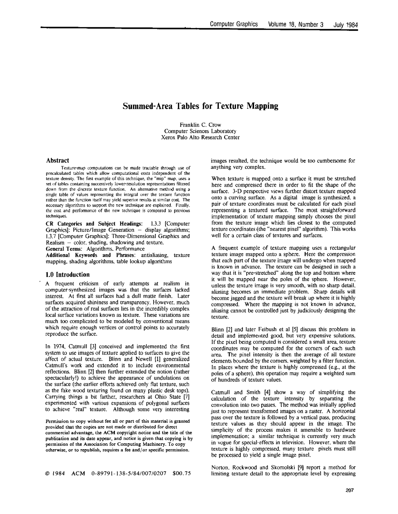 Summed-Area Tables for Texture Mapping in Computer Graphics | Lab Reports Computer Graphics ...