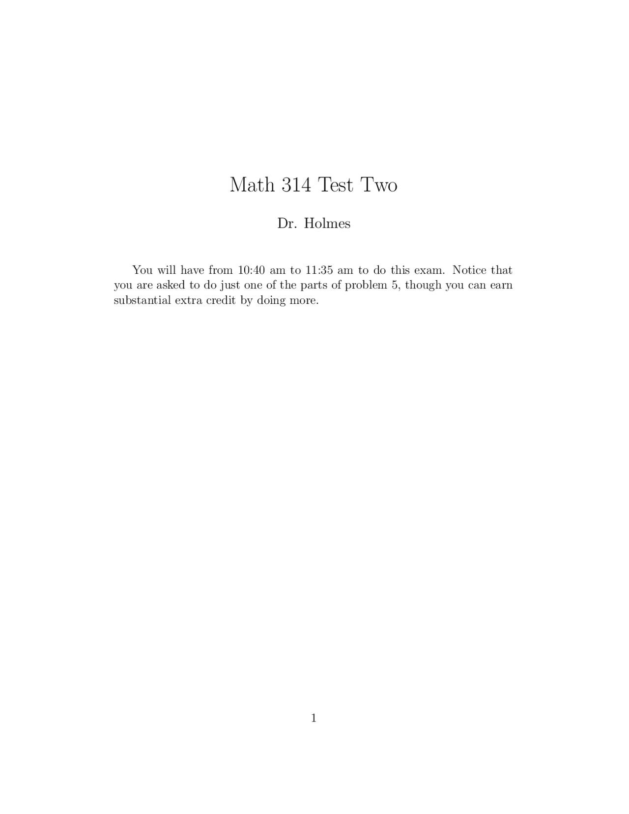 Past Test Two With Solutions Foundations Of Analysis Math 314 Docsity