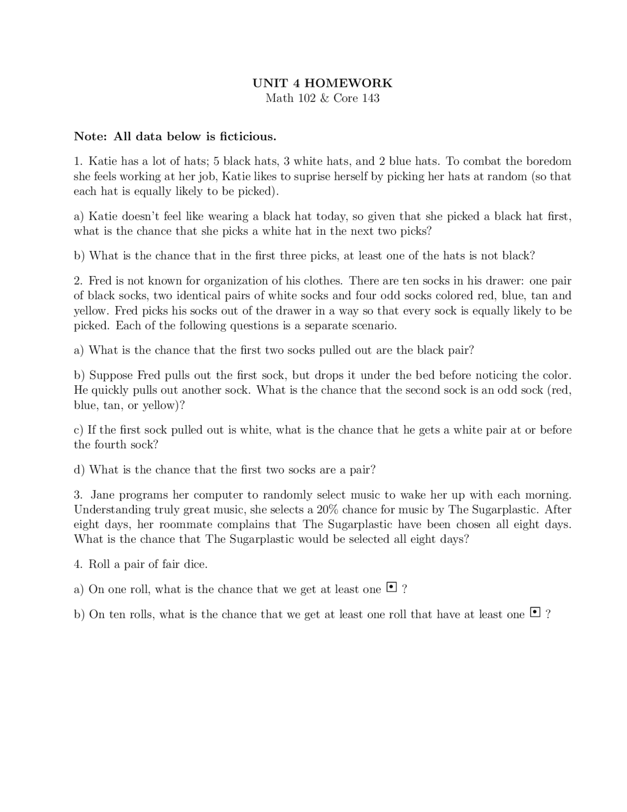 Introduction To Statistics Homework Questions Math 102 Docsity