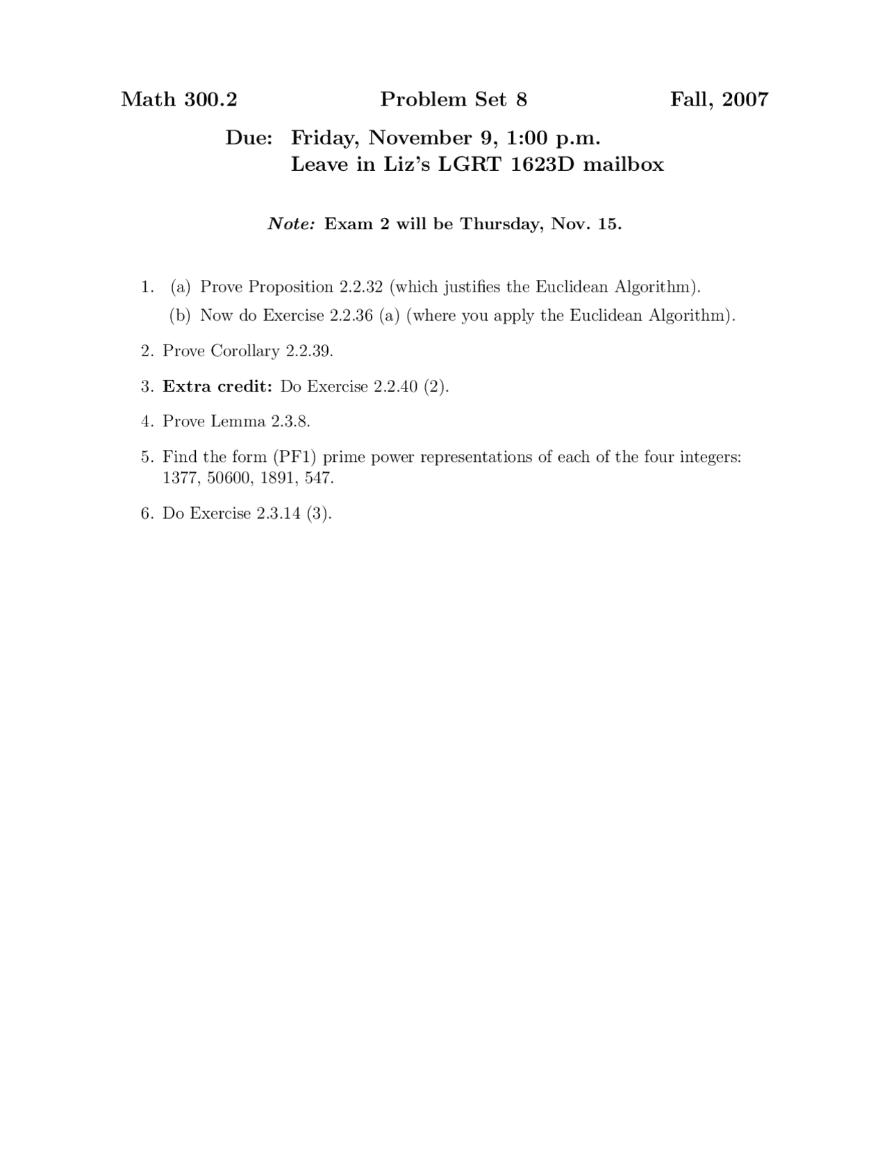 Fundamentals Concepts Of Mathematics Problem Set 8 Math 300 Docsity