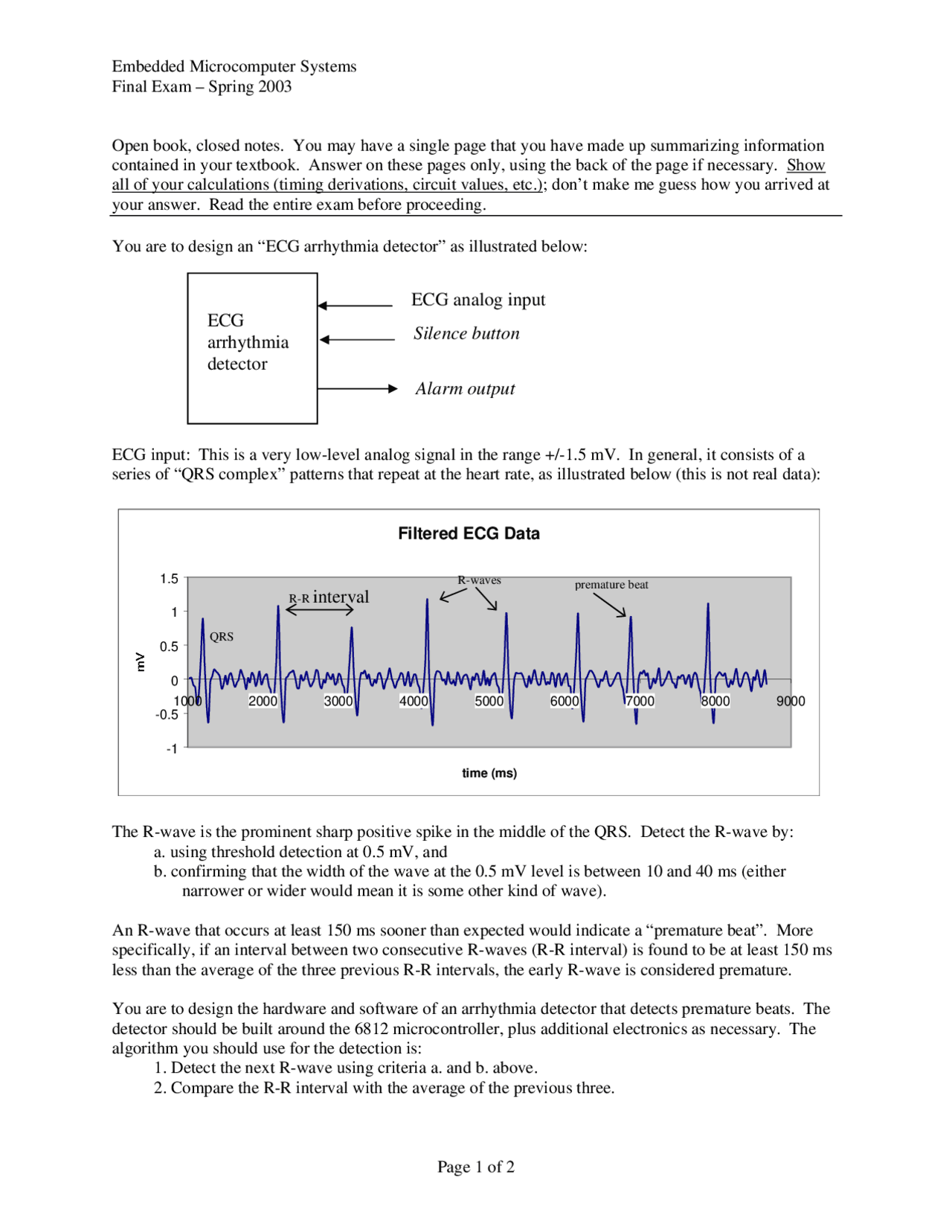 Embedded Microcomputer Systems - Final Exam Review Sheet | ECE 4437 - Docsity