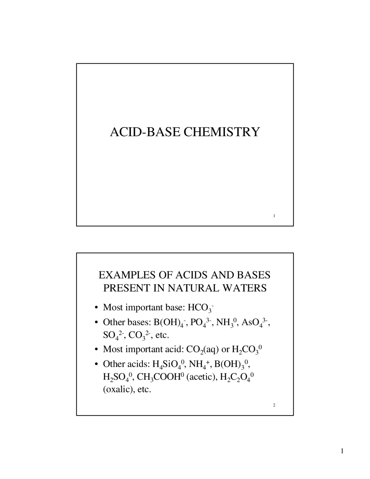 Lecture Slides On Acid Base Chemistry Geol 578 Docsity