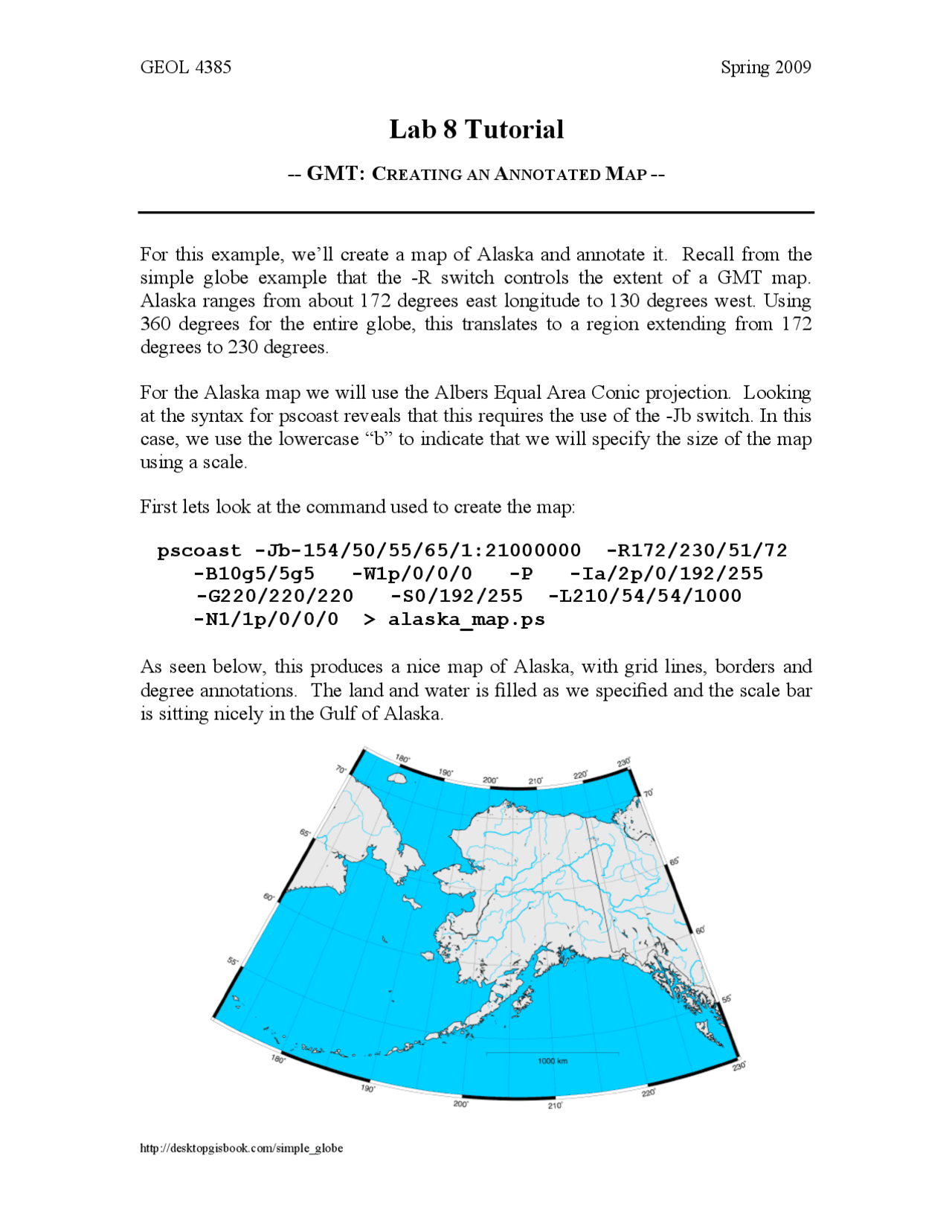 Lab 8 Tutorial - GMT: Creating an Annotated Map | GEOL 4385 - Docsity