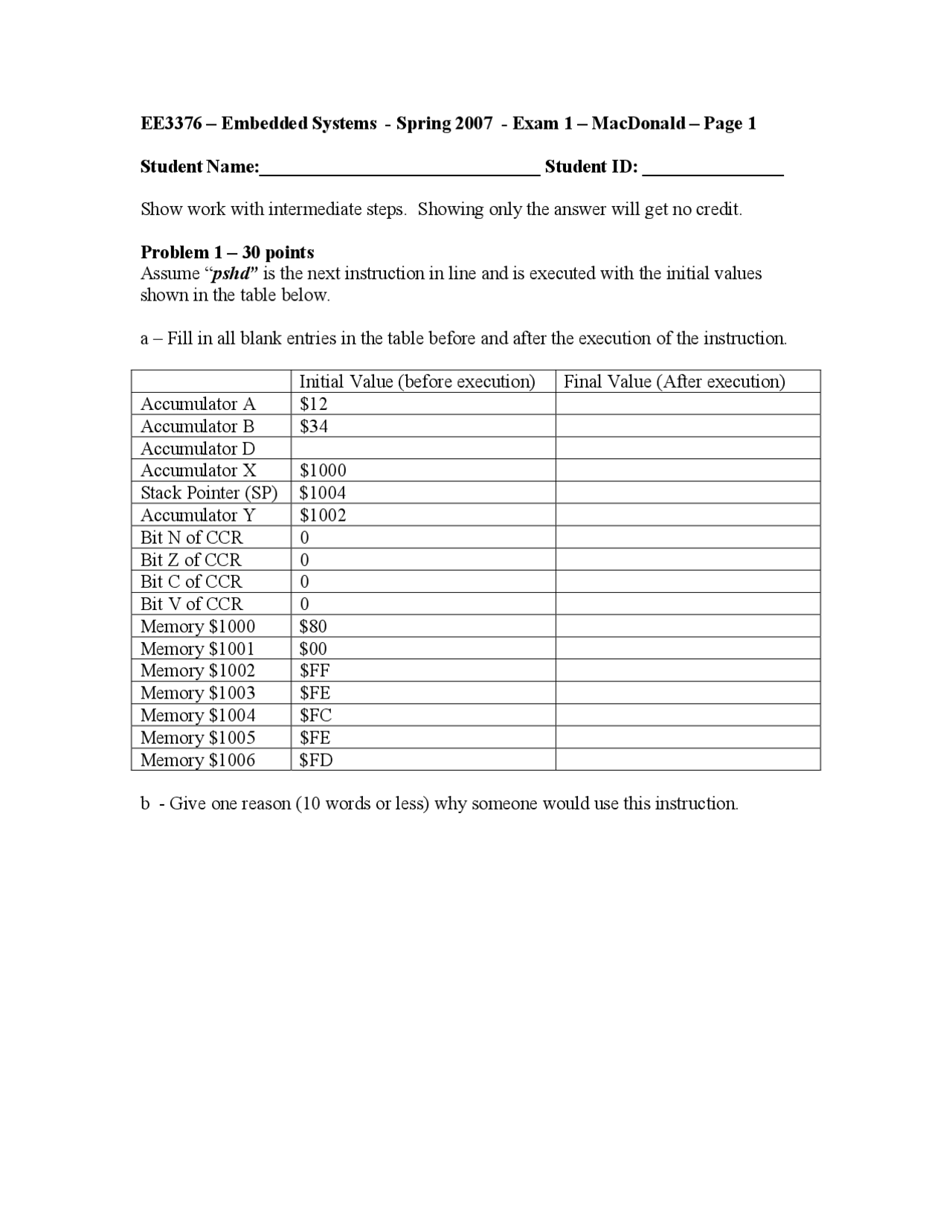 3 Solved Problems On Microprocessors Systems I Examination 1 Ee