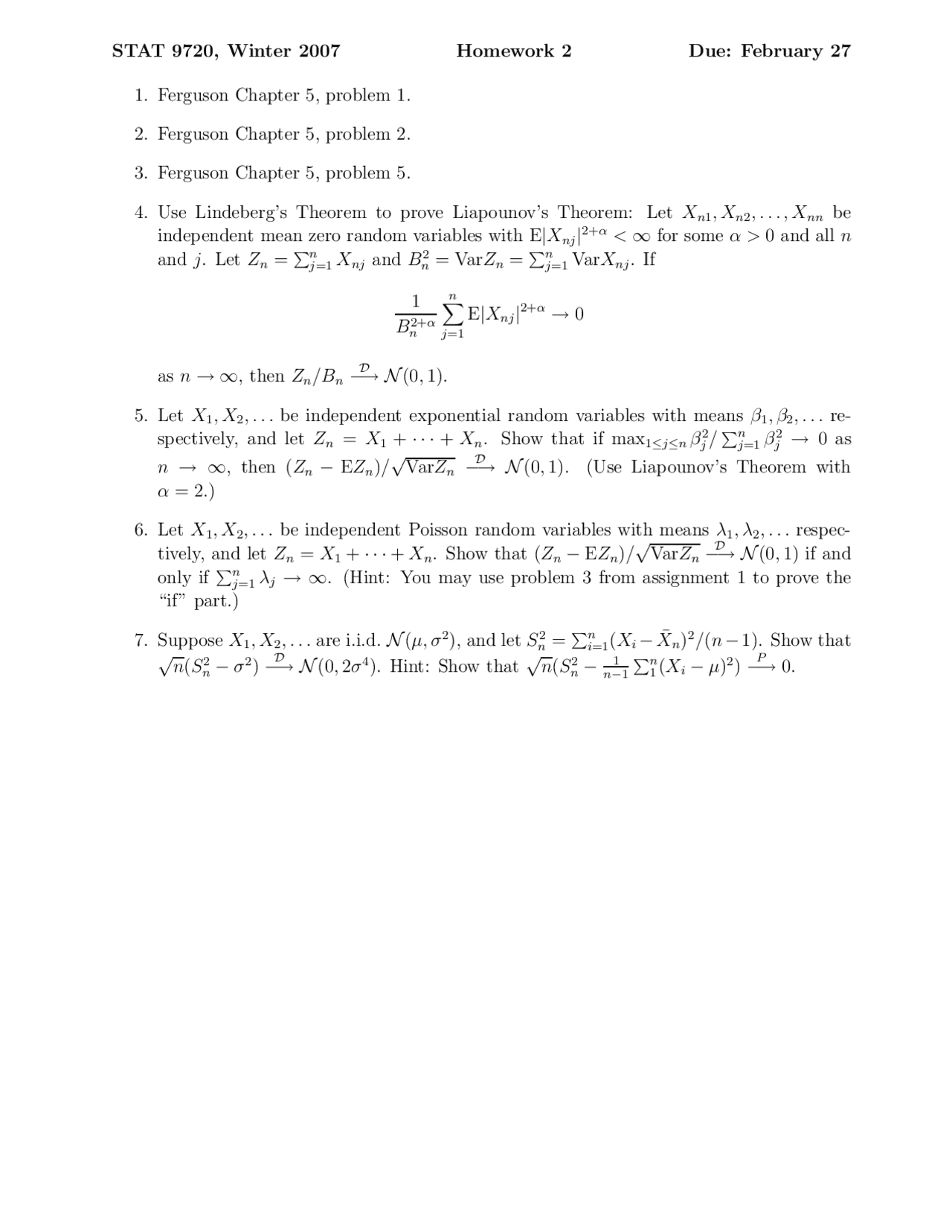 7 Questions For Practice Assignment 2 Mathematical Statistics Ii