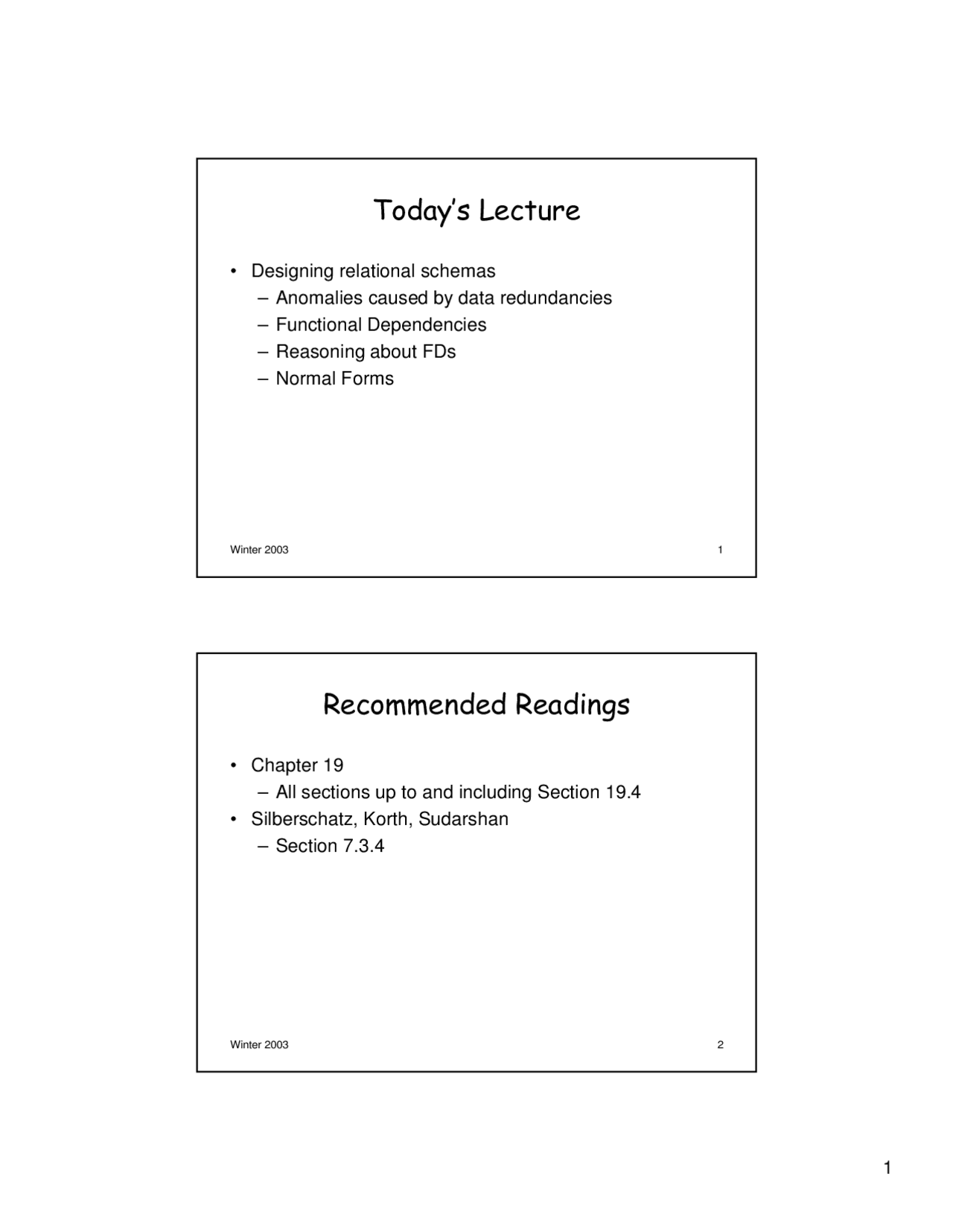 Slides On Designing Relational Schemas Cmps 180 Docsity