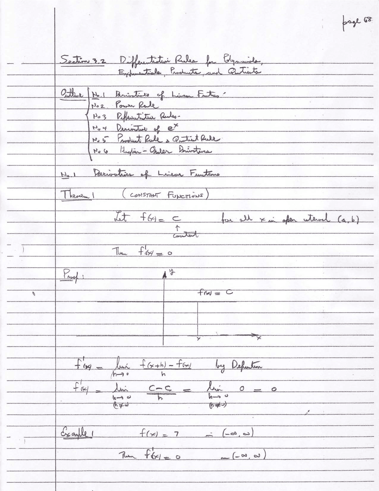 Handwritten Notes on Differential Rules for Polynomials | MATH 1634 ...