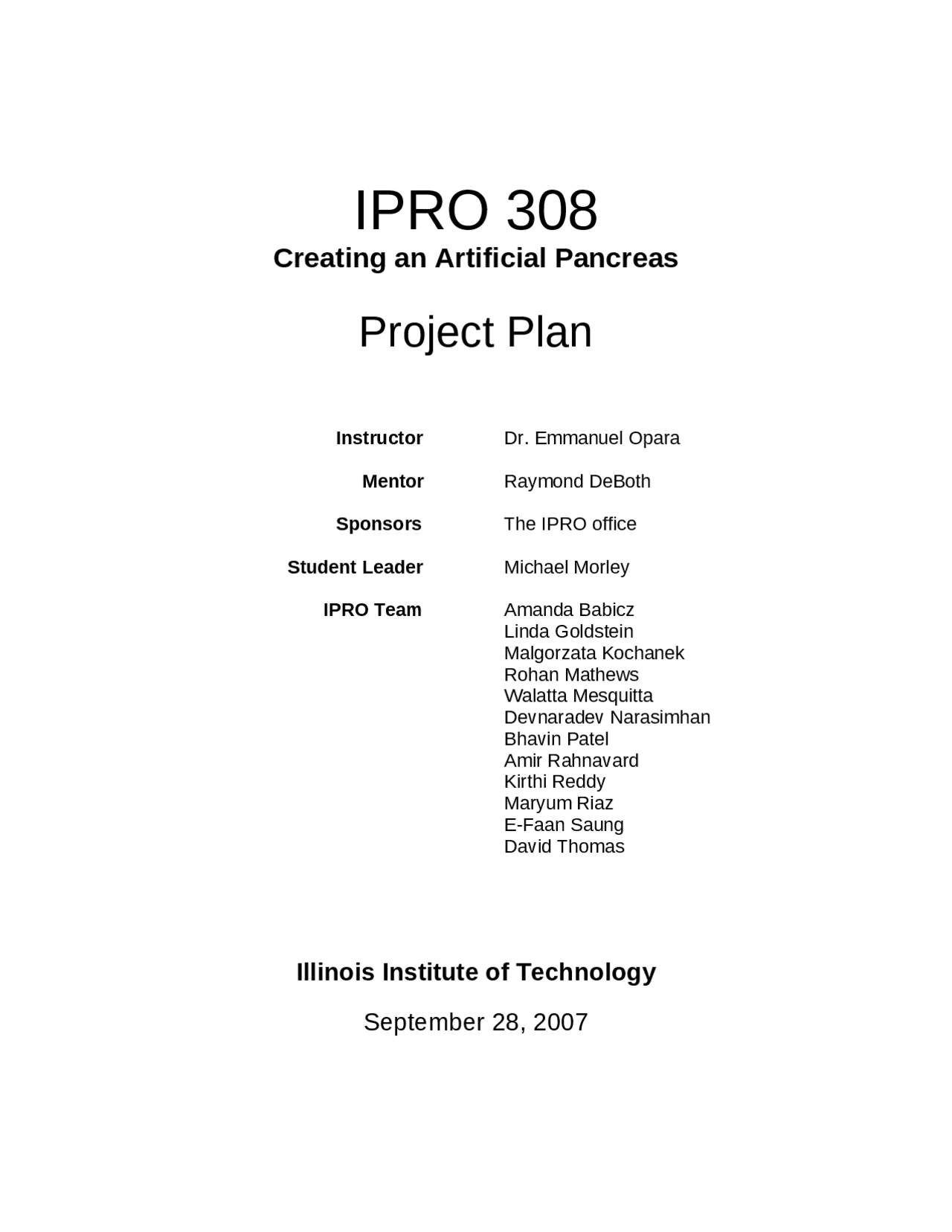 Creating an Artificial Pancreas - Project Report | ECE 100 - Docsity