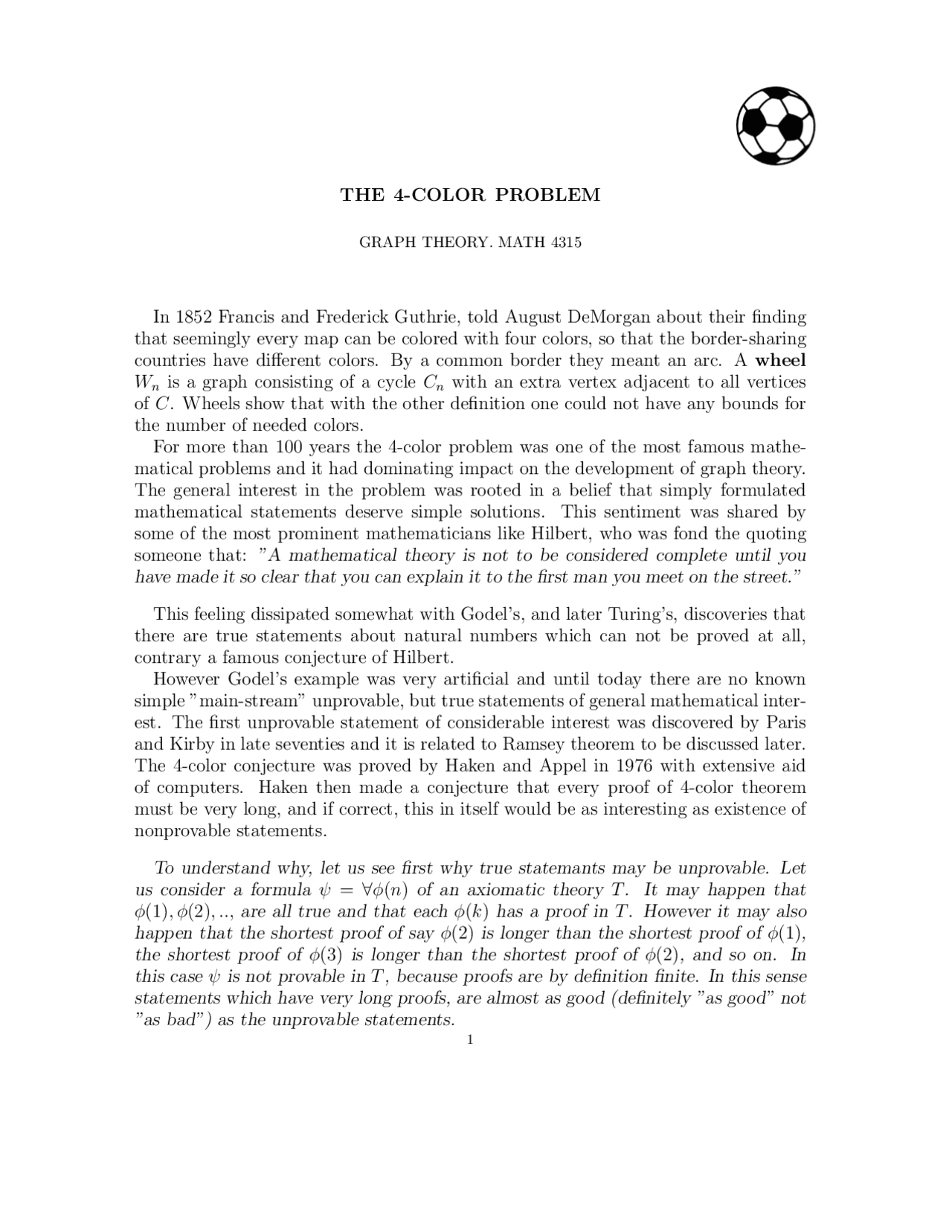The Color Problems On The Graph Theory Math Assignment Math 4315
