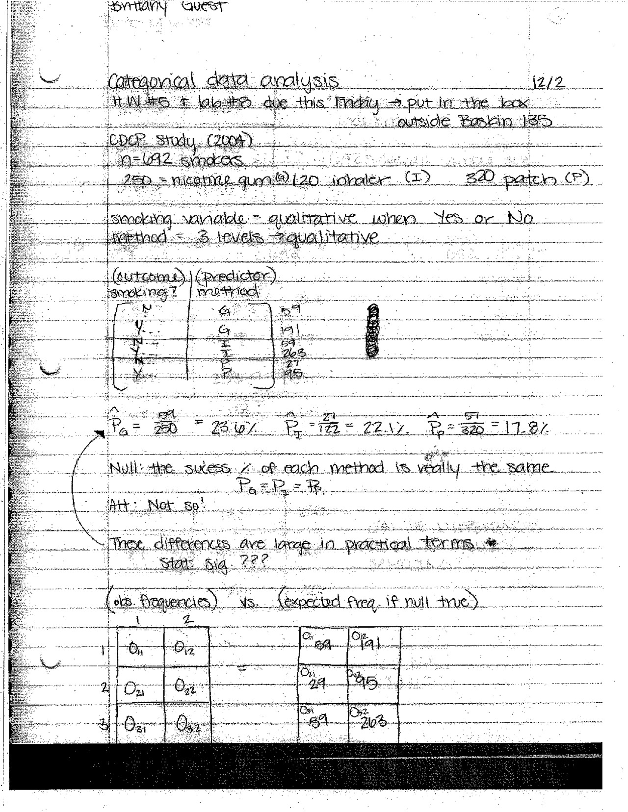 Homework 5 For Categorical Data Analysis Ams 7 Docsity