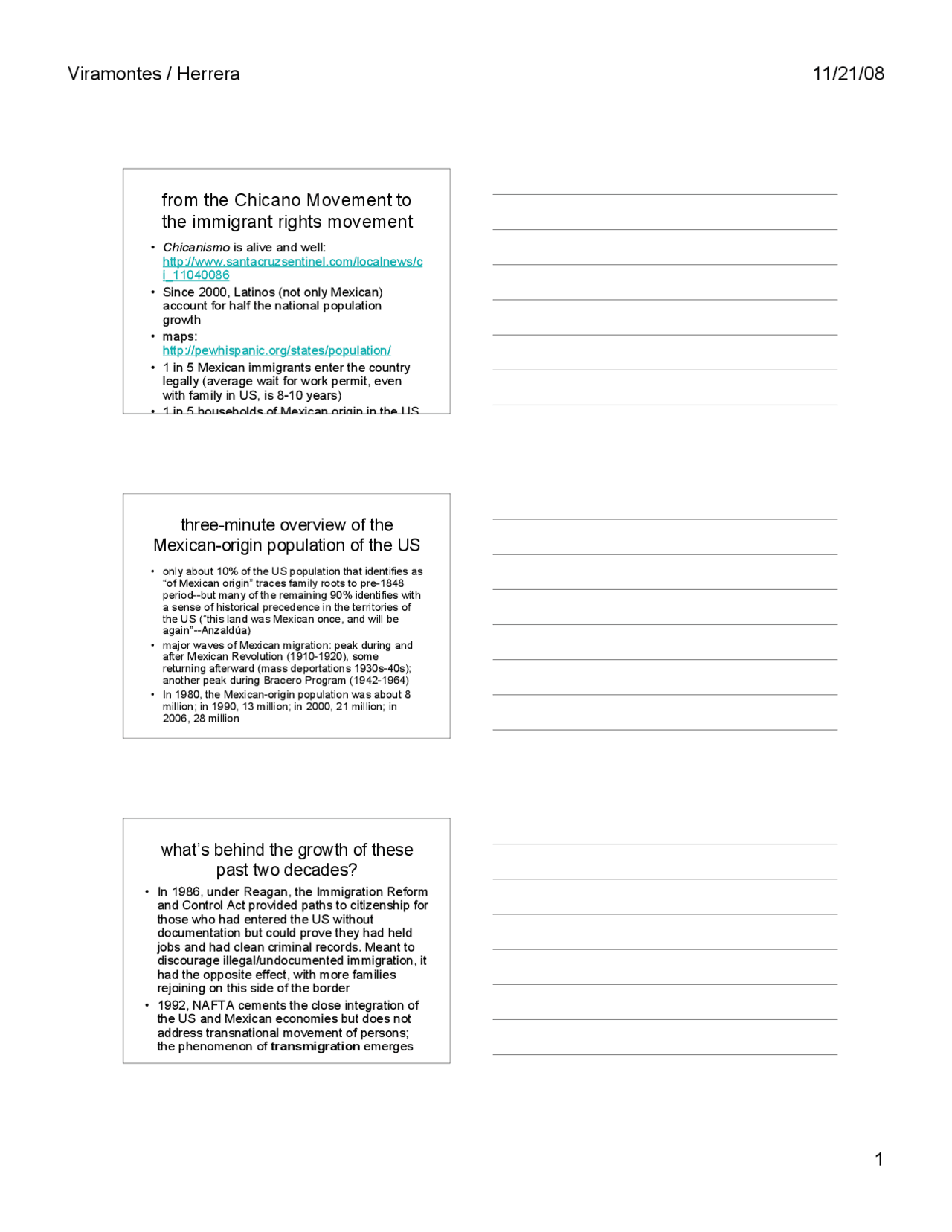 The Chicano Movement to the Immigrant Rights Movement | LIT 80 - Docsity