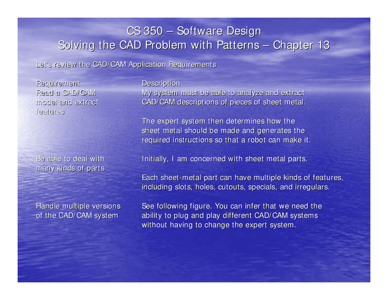 Solutions Cad Problem With Patterns Software Design Cs 350 Docsity