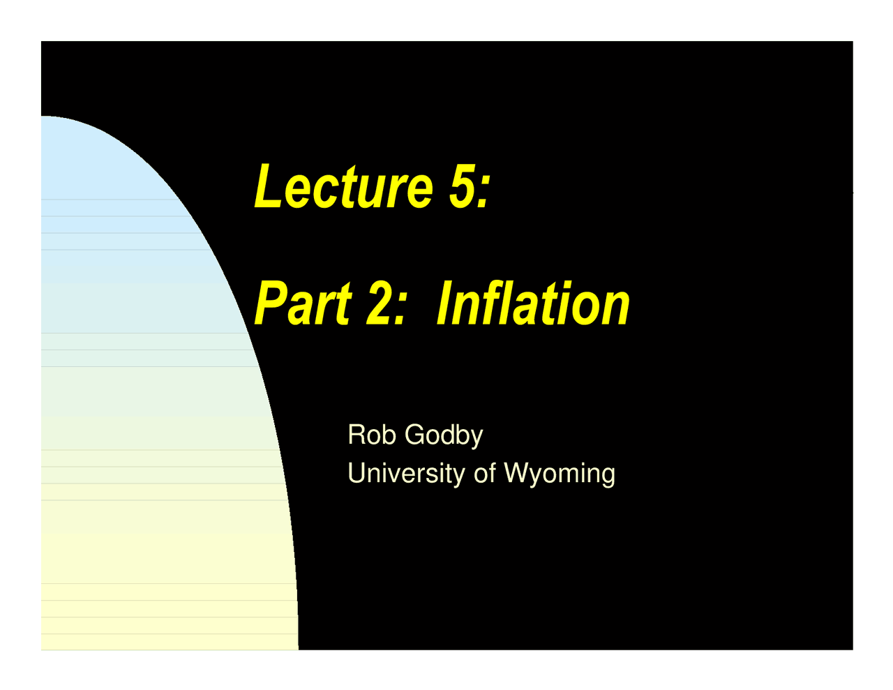 Part 2 Inflation Lecture Slides Econ 3010 Docsity
