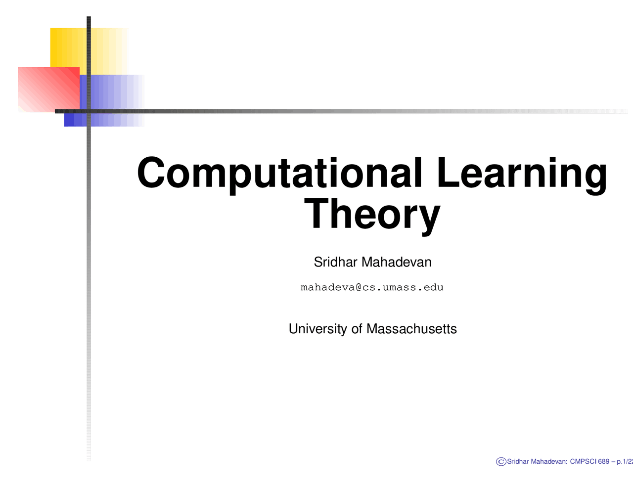 Computational Learning Theory Notes Cmpsci 689 Docsity