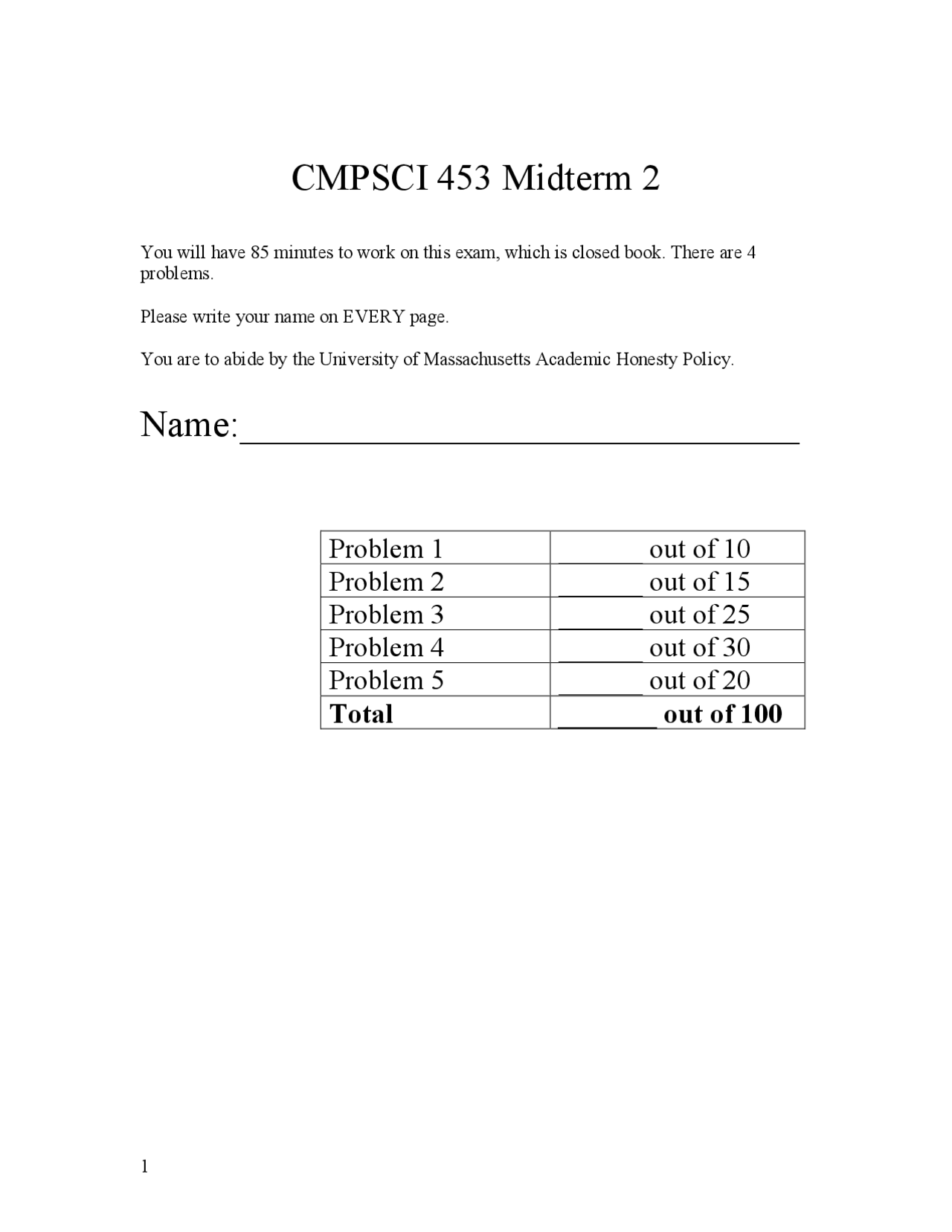 Midterm Exam With Resolution Computer Networks Cmpsci 453 Docsity