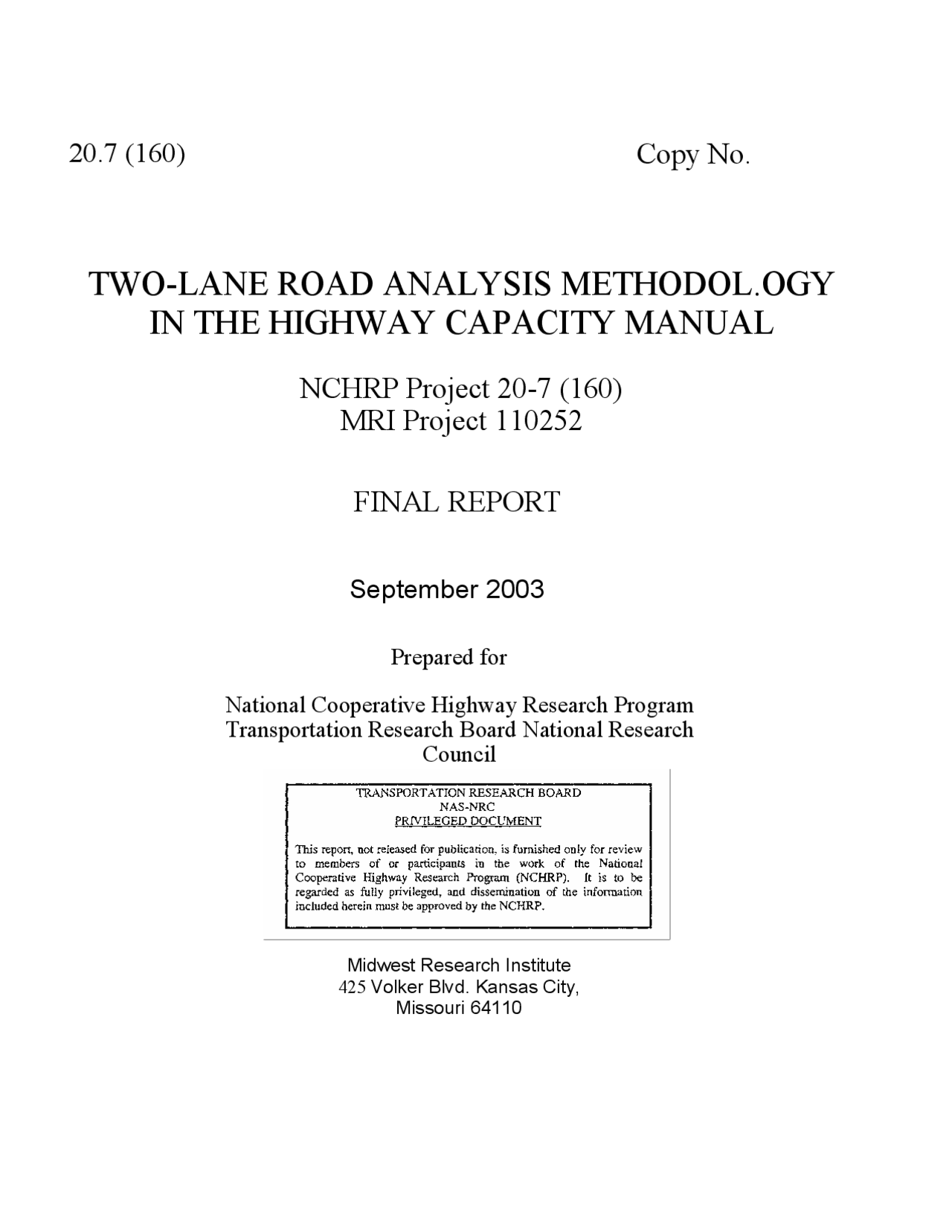 Two-Lane Road Analysis Methodology In the Highway Capacity Manual | CE ...