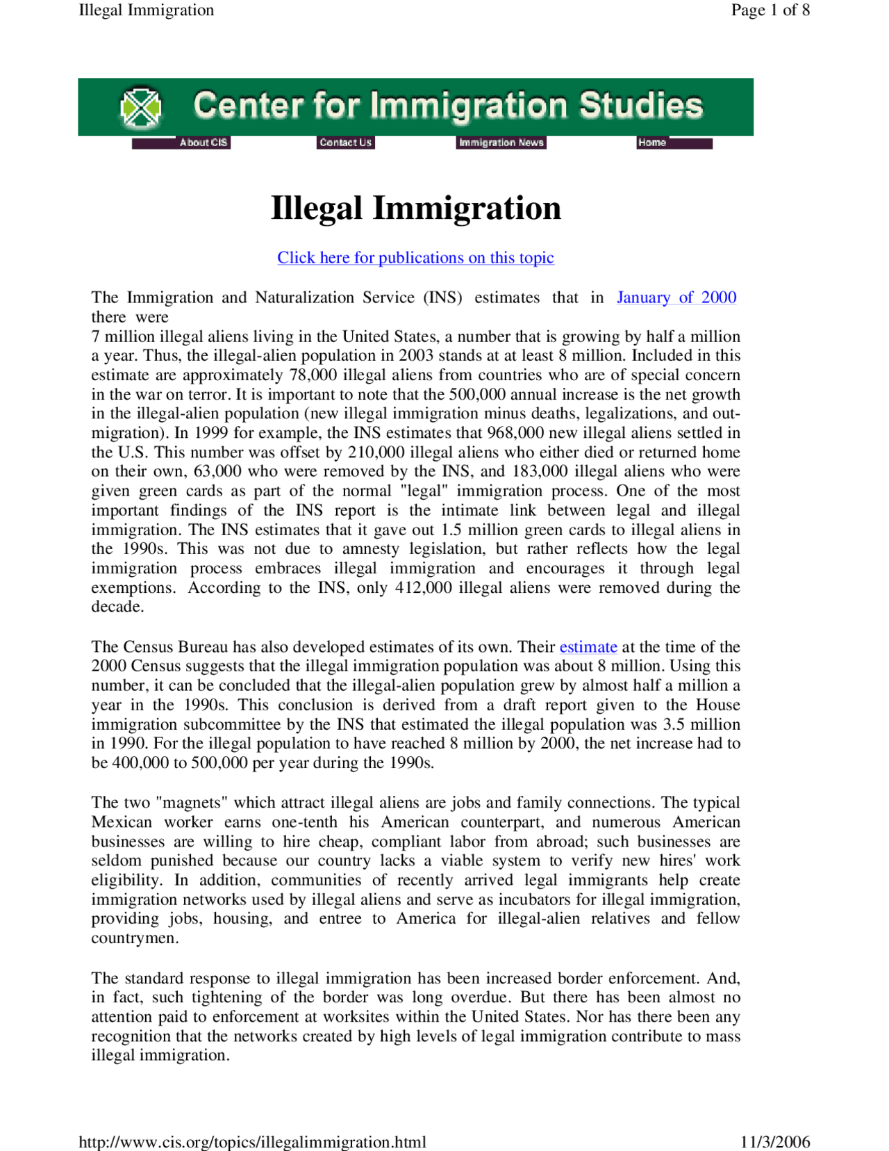 Illegal Immigration Paper Report Eco 361 Docsity