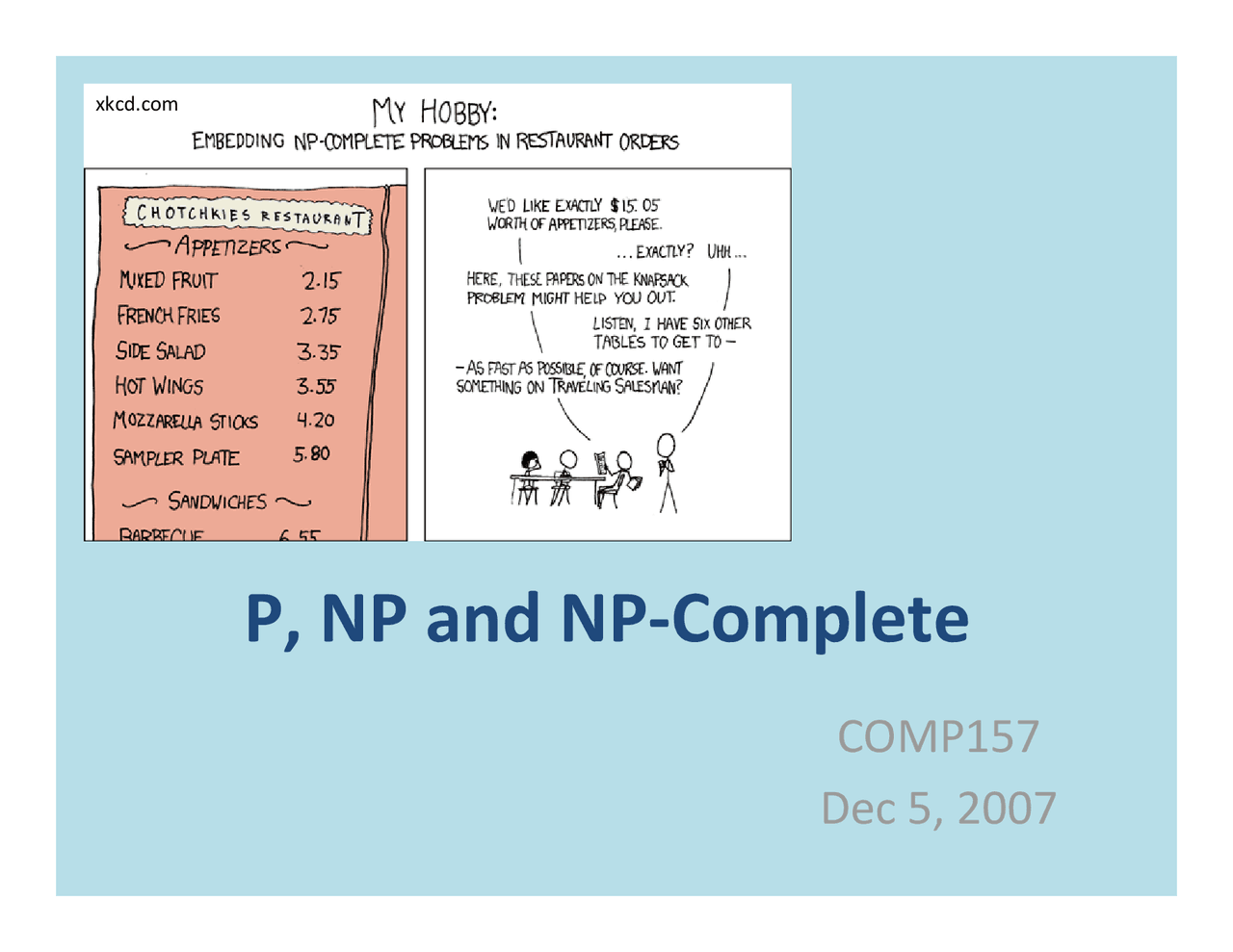 P Np And Np Complete Design And Analysis Of Algorithms Comp 157
