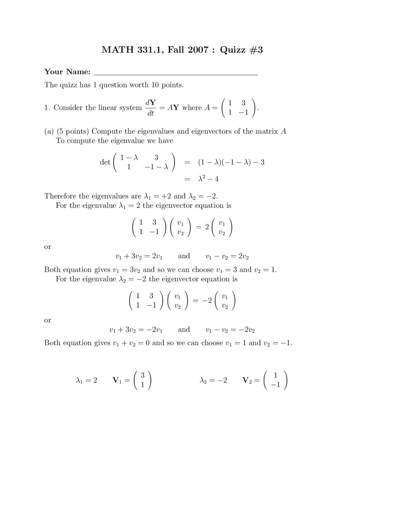 Ordinary Differential Equations For Scientists And Engineers Solved