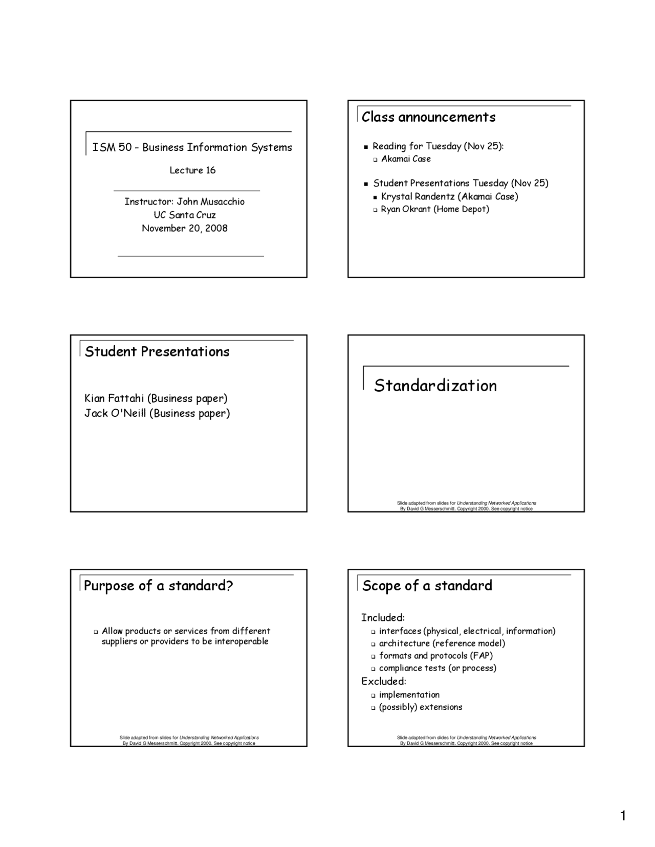 Standardization My Structured Query Language Fall 2008 Ism 50