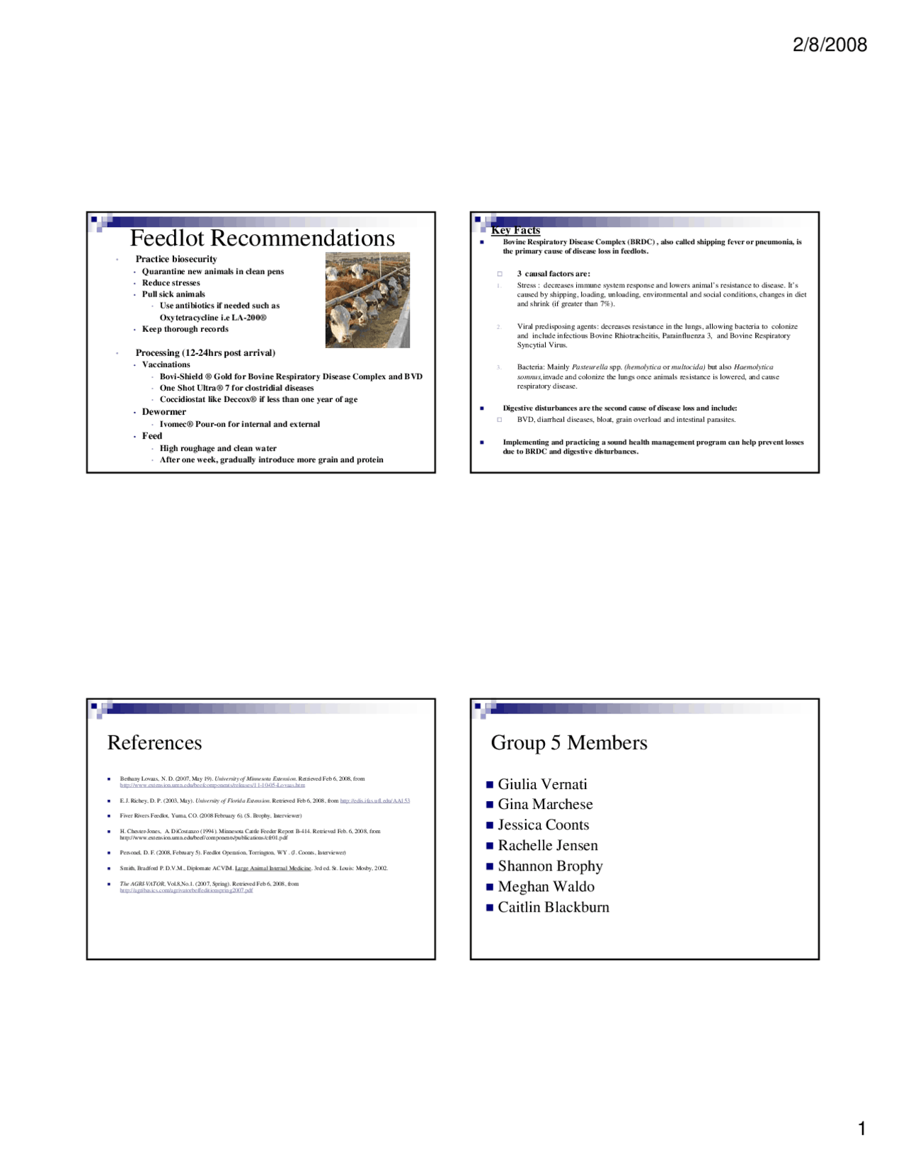 Feedlot Recommendations Lecture Slides Patb 4110 Docsity