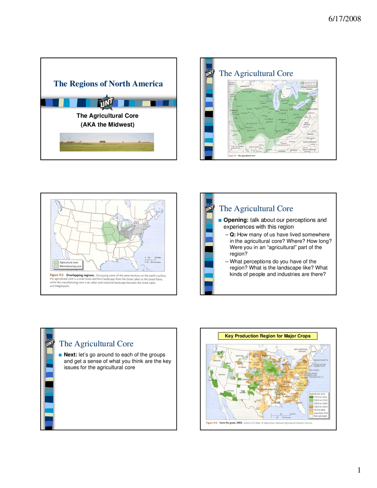 The Regions of North America: The Agricultural Core | GEOG 3100 - Docsity