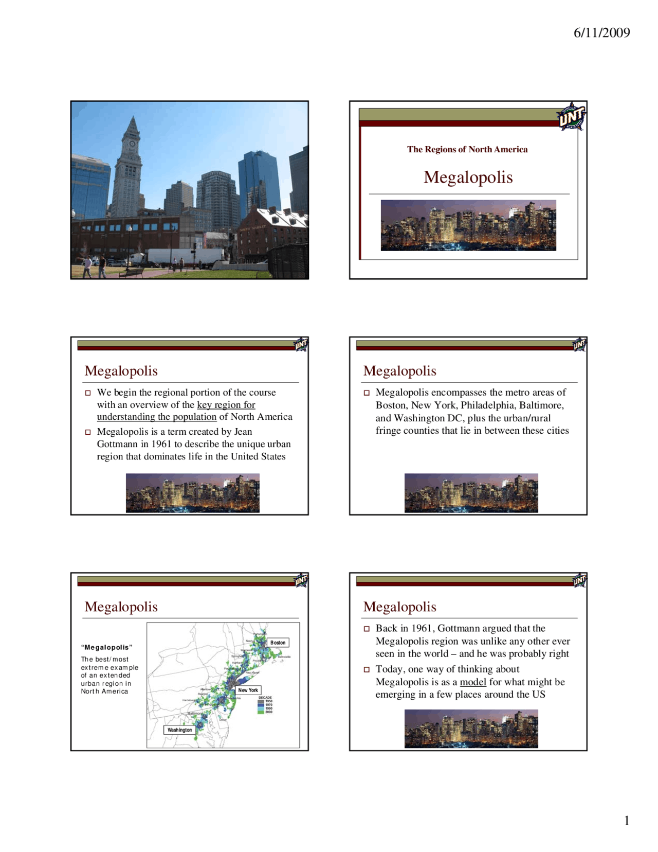 Lecture Slides on Megalopolis - The Regions of North America | GEOG ...
