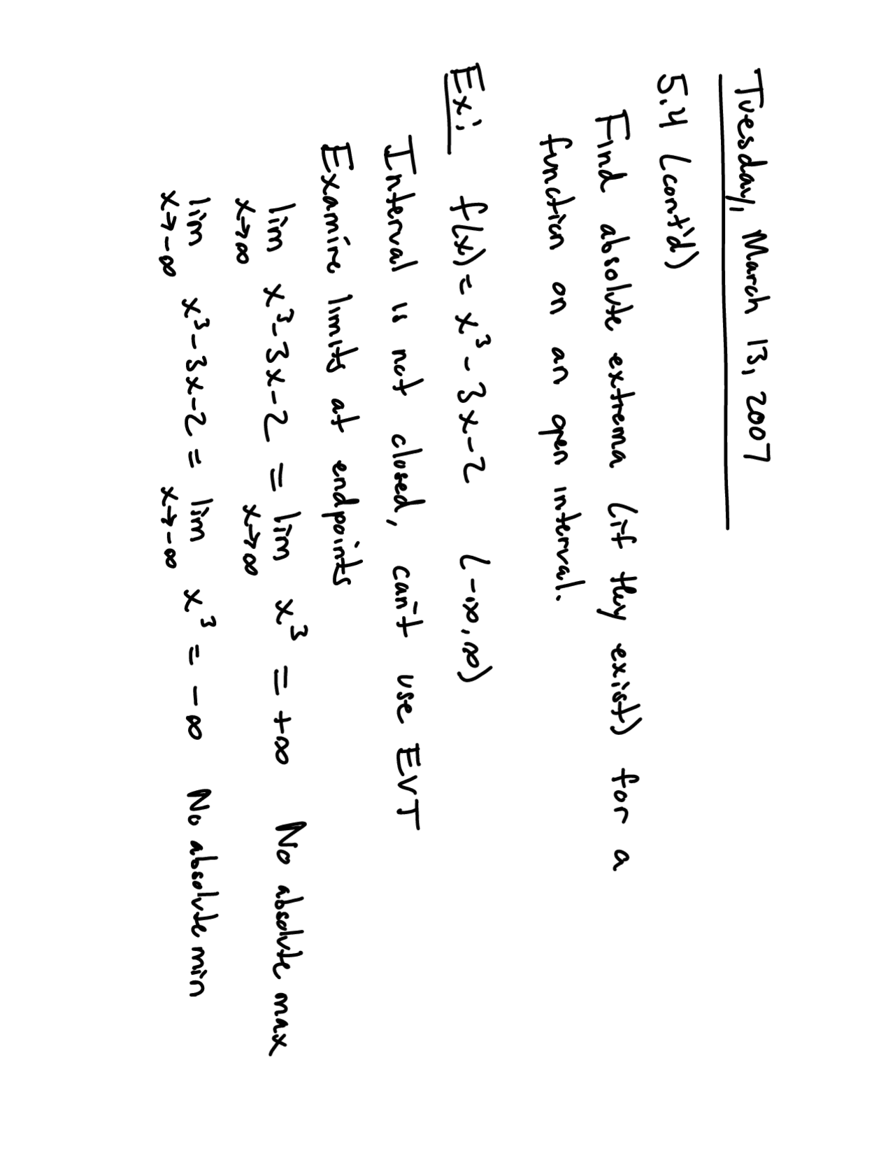 Absolute Extrema With Examples On Calculus I Handwritten Notes Math