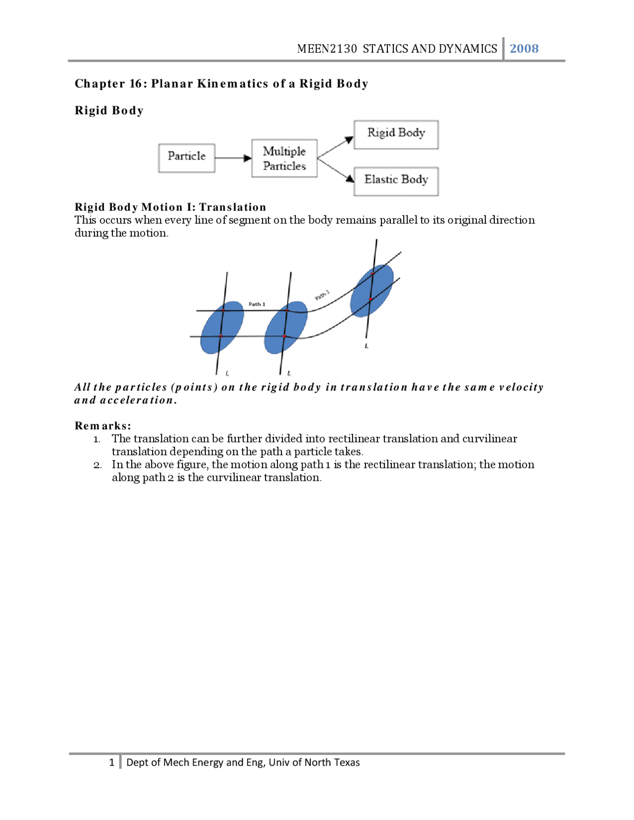 Planar Kinematics Of A Rigid Body Lecture Notes Meen 2130 Docsity