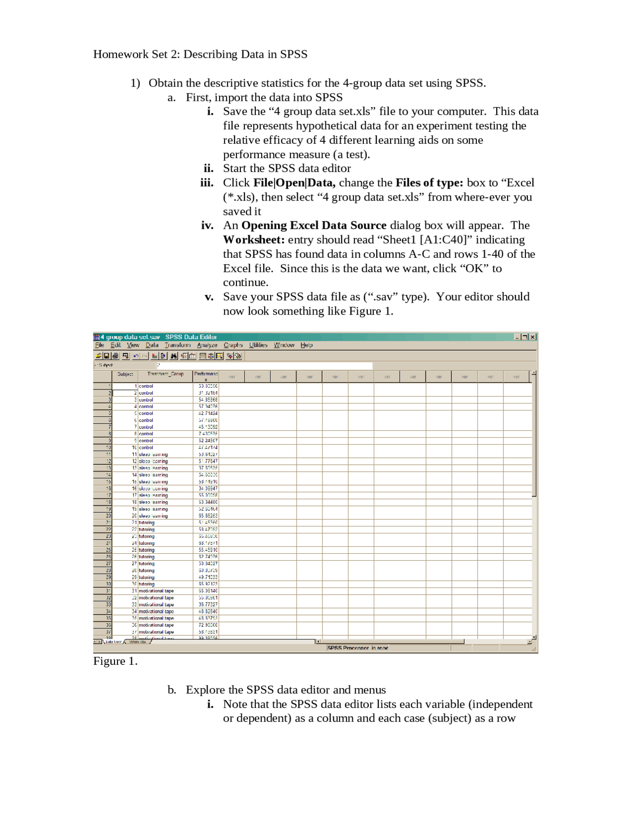 Describing Data in SPSS - Homework 2 | PSYC 512 - Docsity
