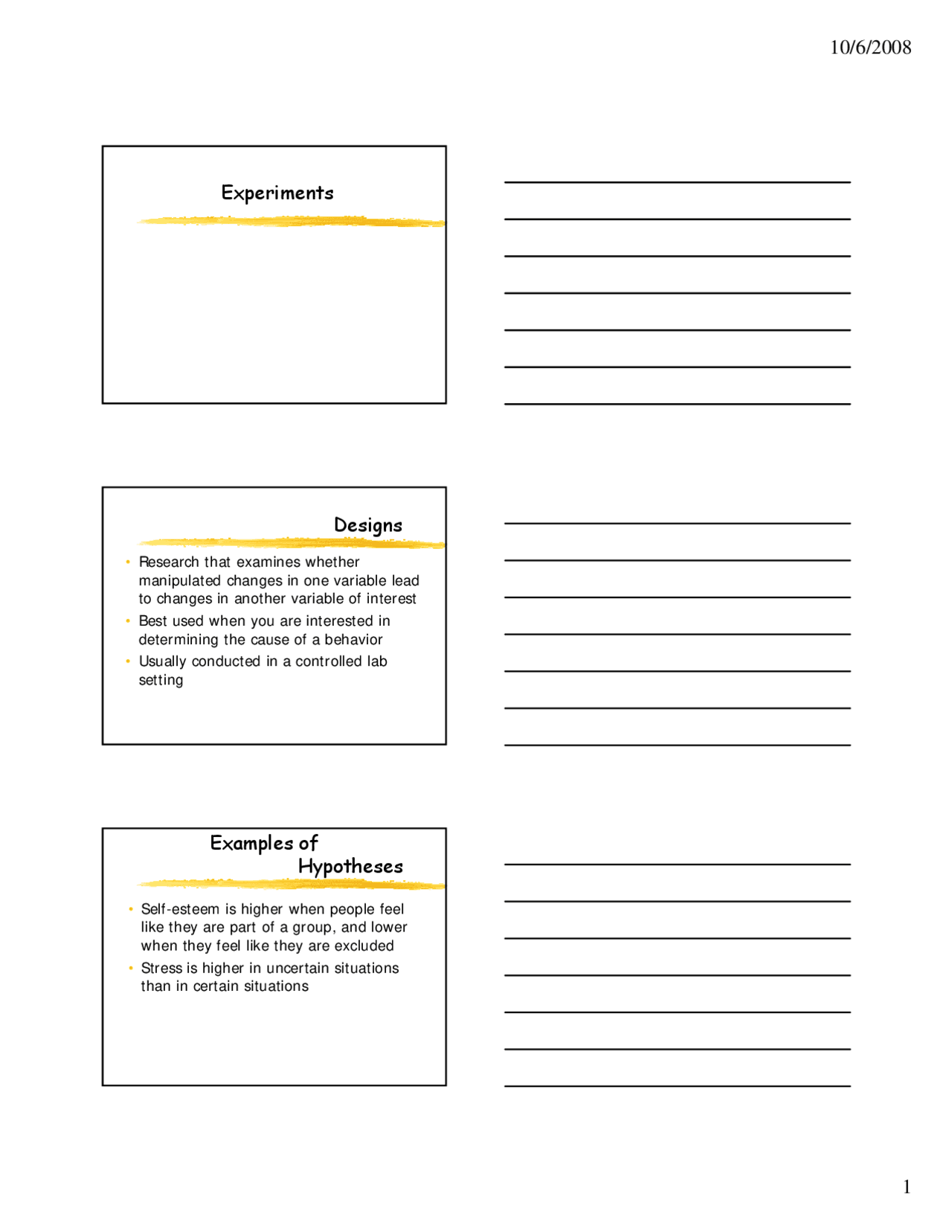 Experiments And Designs Lecture Slides Psy 300w Docsity
