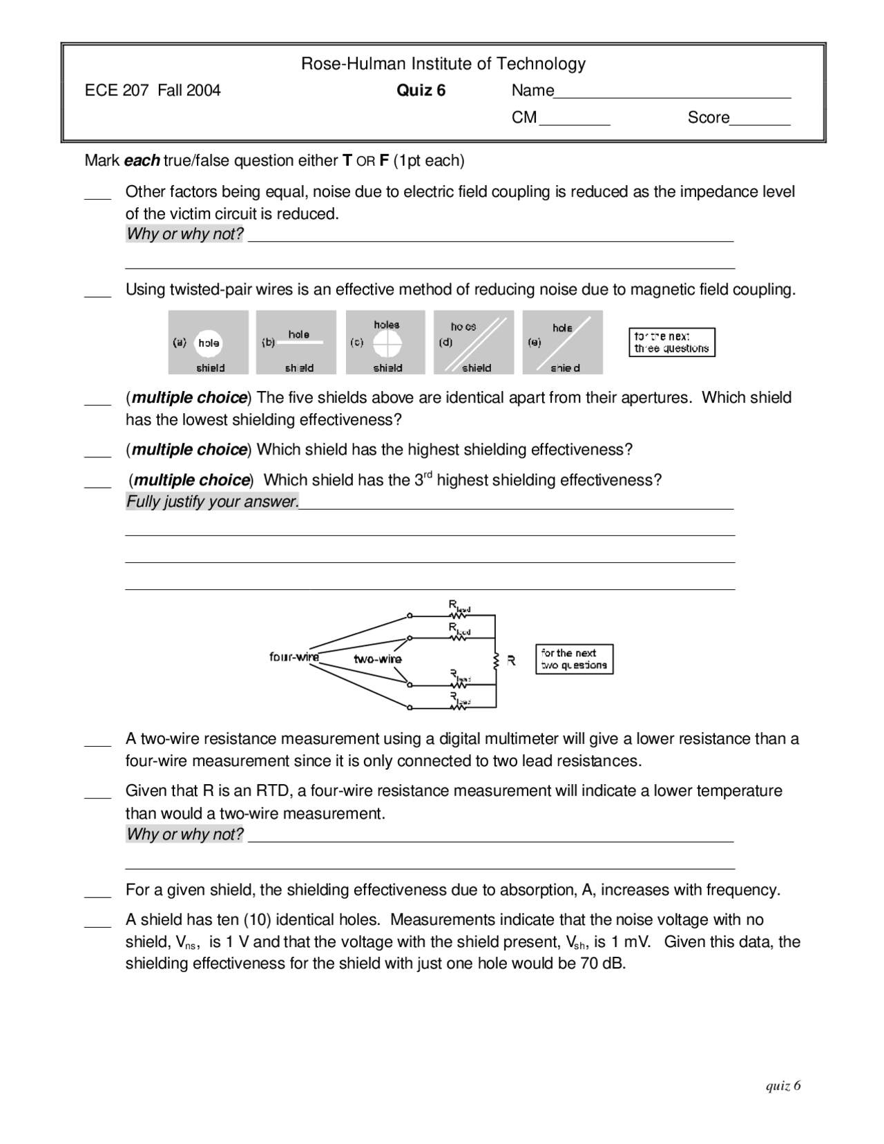 Quiz 6 Problems Elements Of Electrical Engineering Ii Ece 207 Docsity