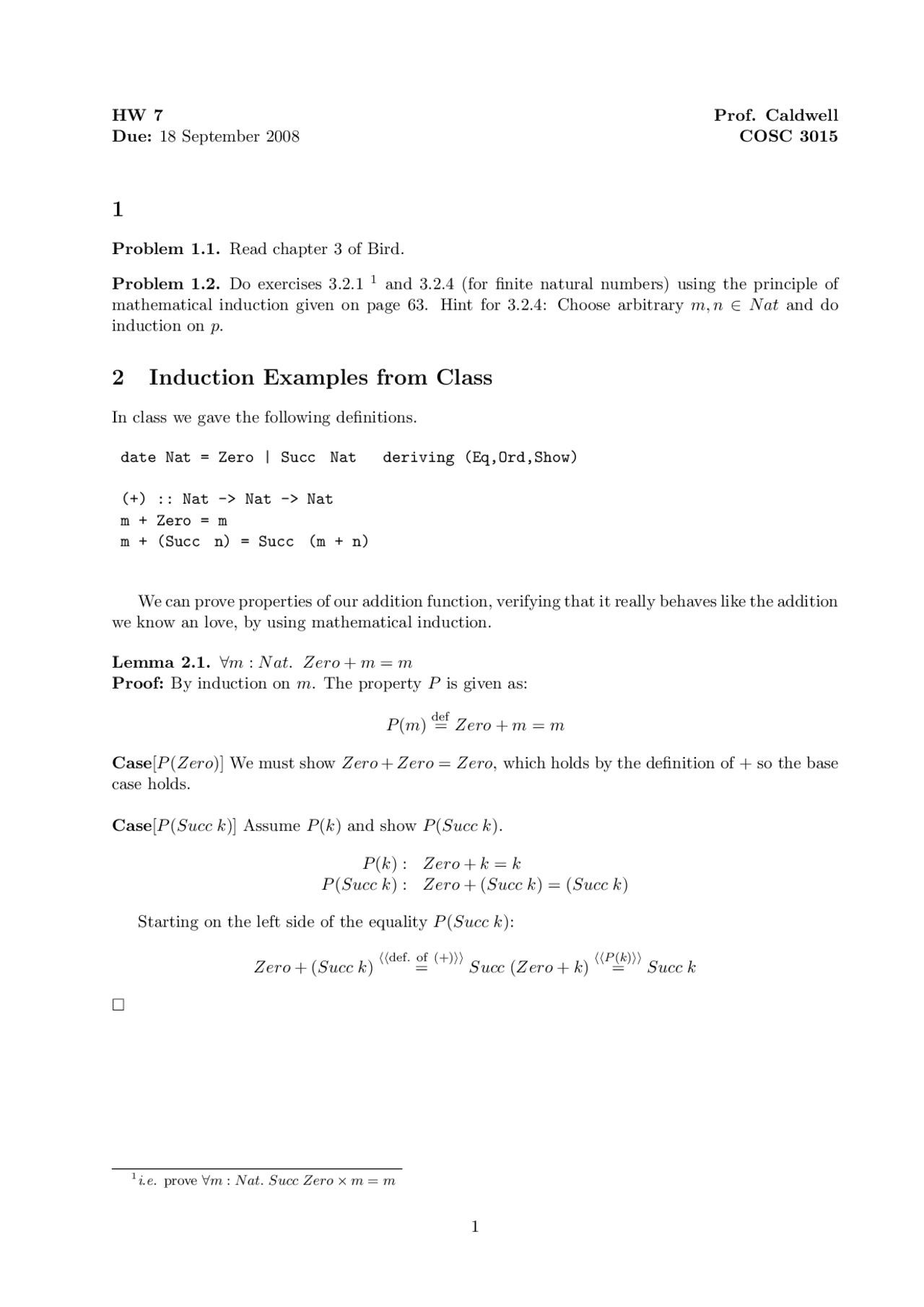 Functional Programming Problem Set 7 Solutions Cosc 3015 Docsity