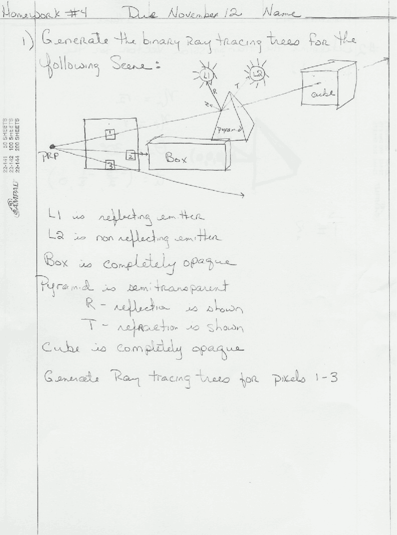 Questions On Introduction To Computer Graphics Assignment Iv Cmps 160 Docsity