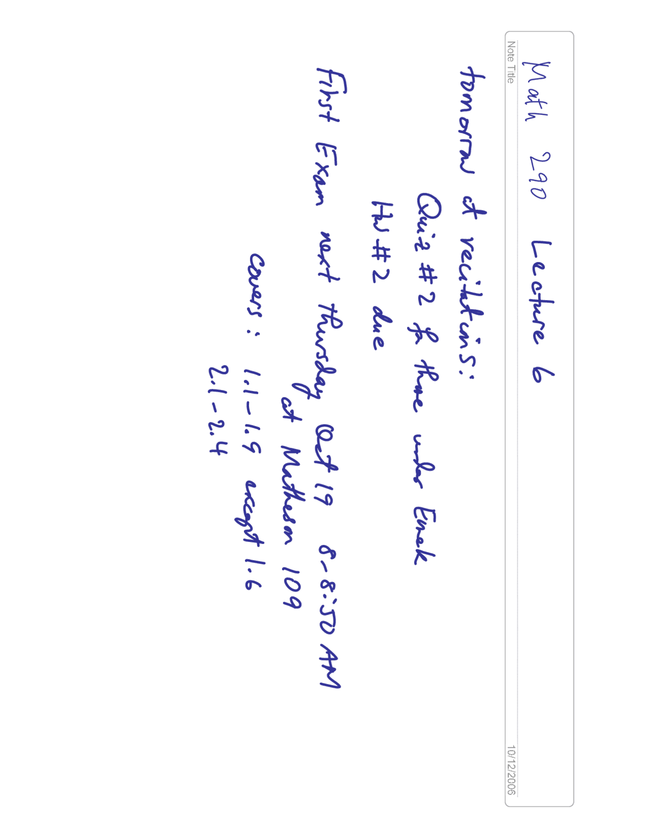 Handwritten Notes On Powers Of Matrix Transpose Of Matrix Math 290