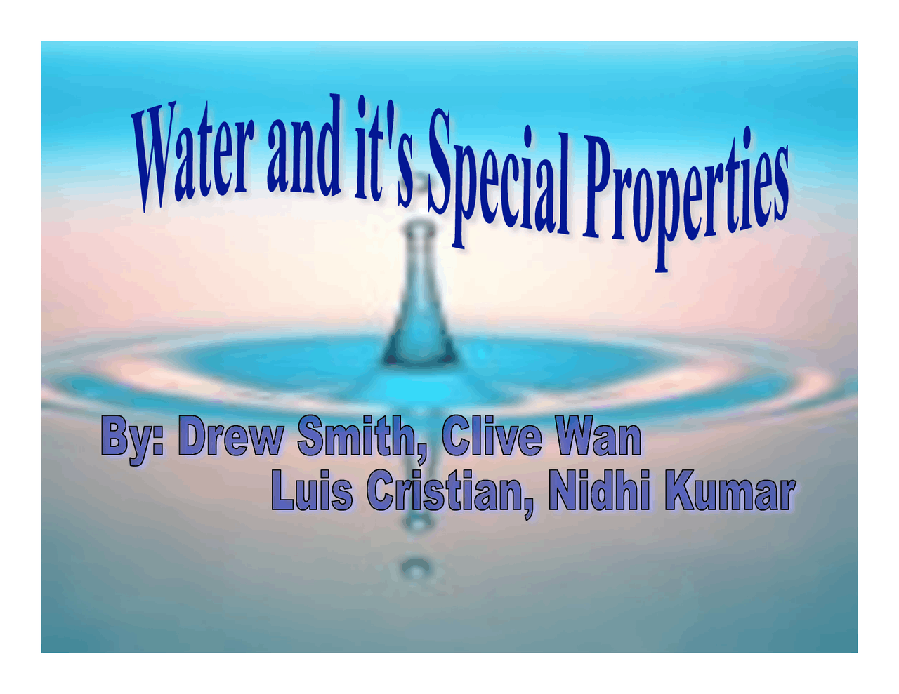 Water And Its Special Properties Lecture Slides Chem 121 Docsity