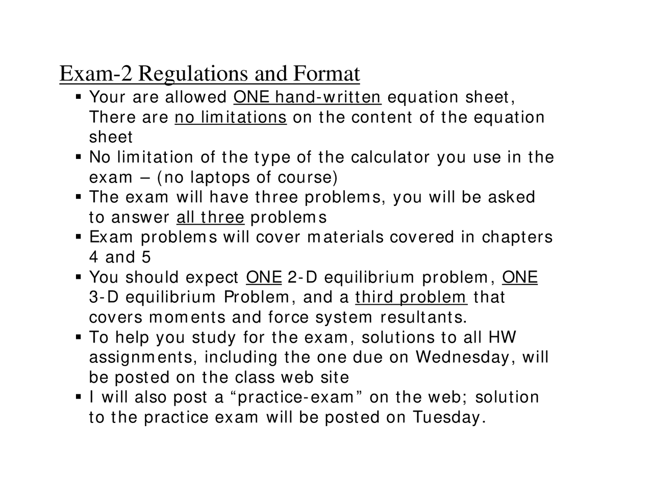 Regulations And Format Engineering Statics Exam 2 Engr 210 Docsity