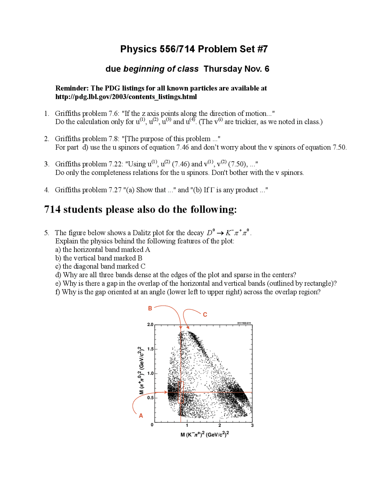 Nuclei And Elementary Particles Problem Set 5 Physics 556 Docsity