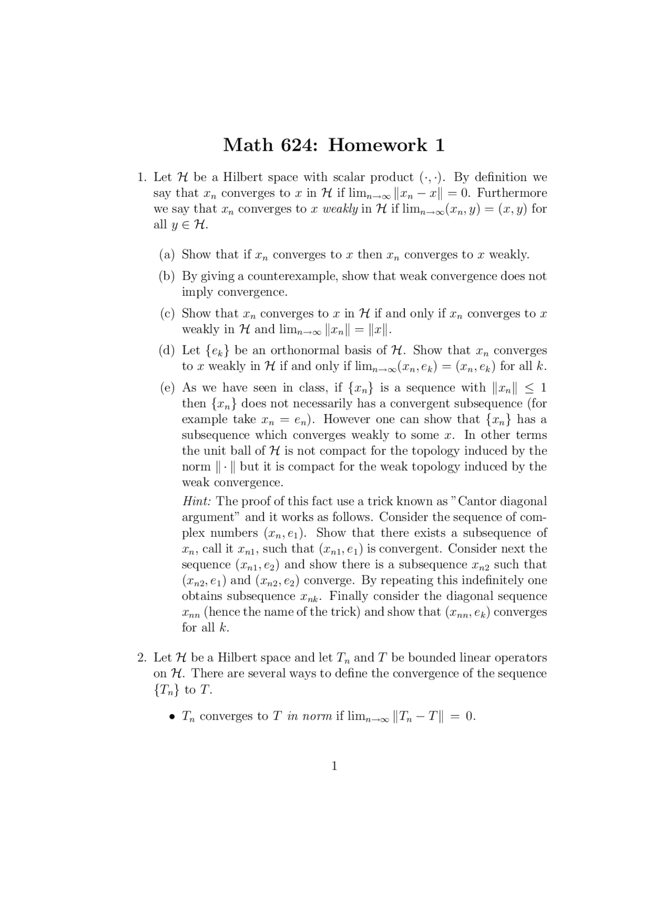 Real Analysis Ii Homework I Solved Math 624 Docsity