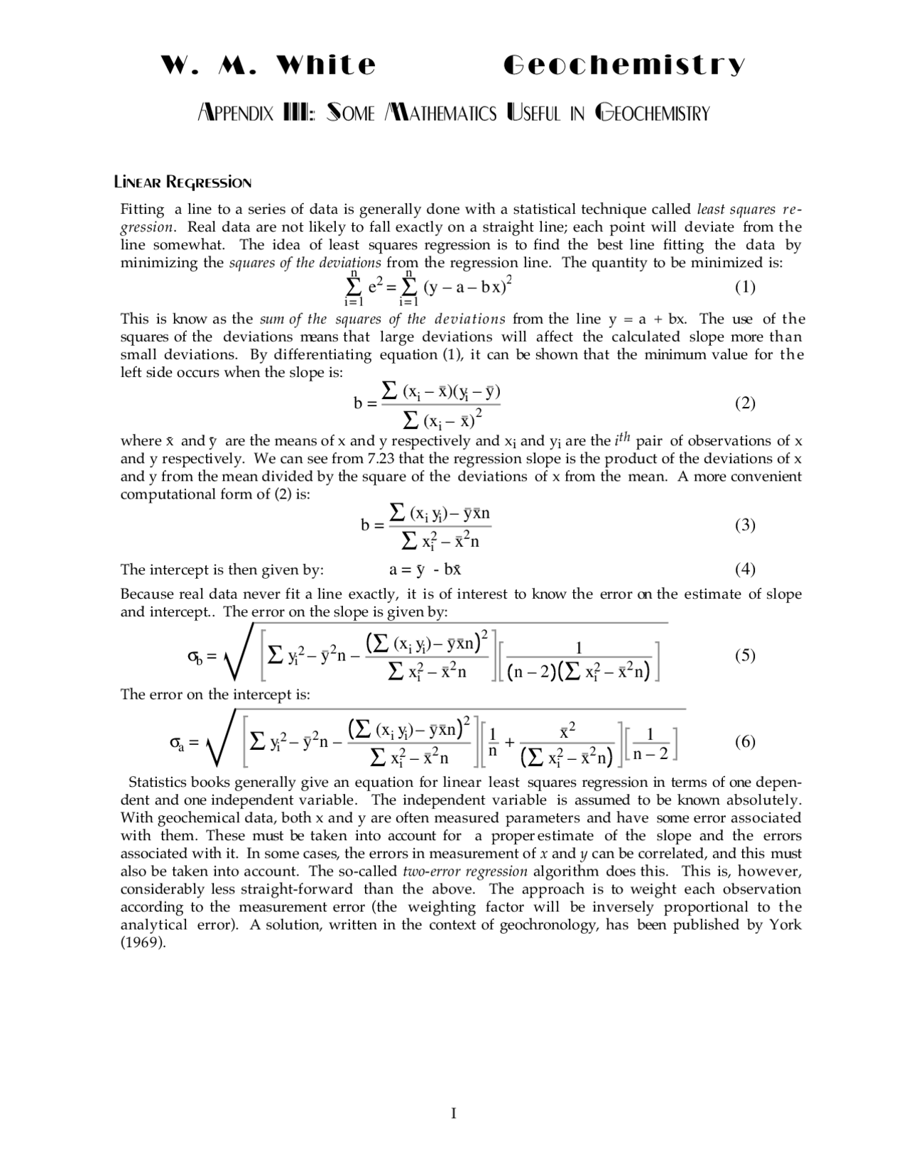 Appendix Iii Some Mathematics Useful In Geochemistry Geol 4490 Docsity