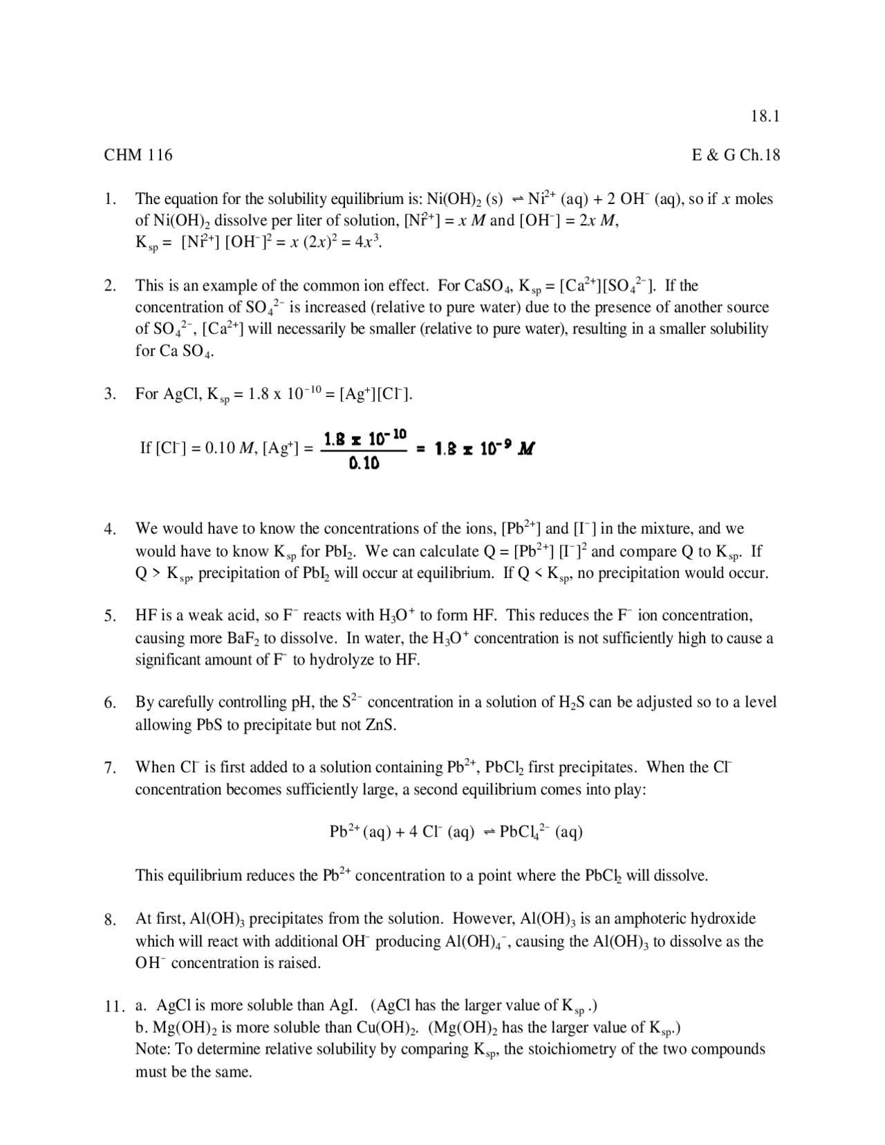 99 Questions With Solutions On General Chemistry Assignment Chm 116