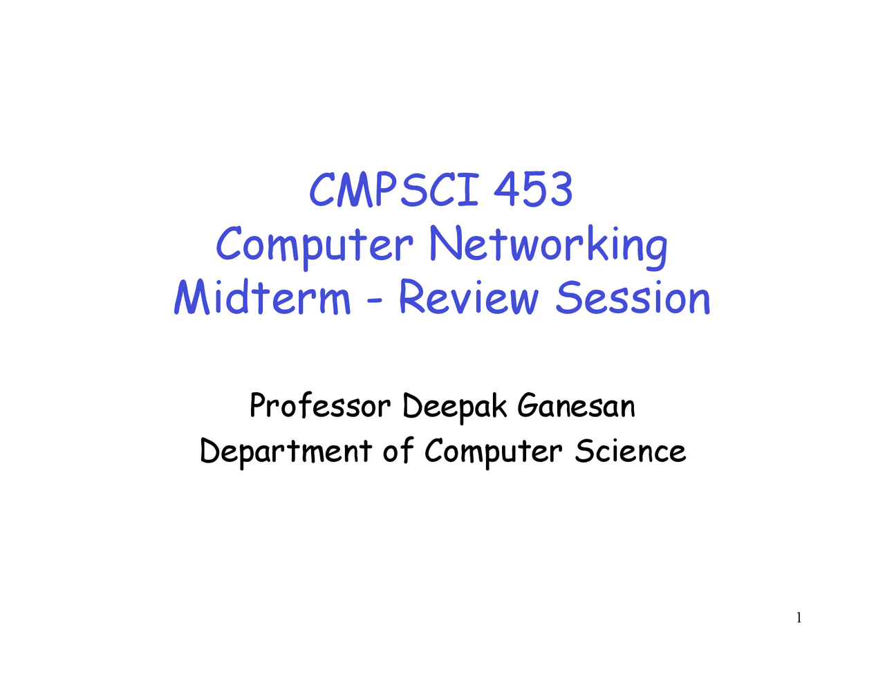 Midterm Review Session Computer Networking Cmpsci 453 Docsity