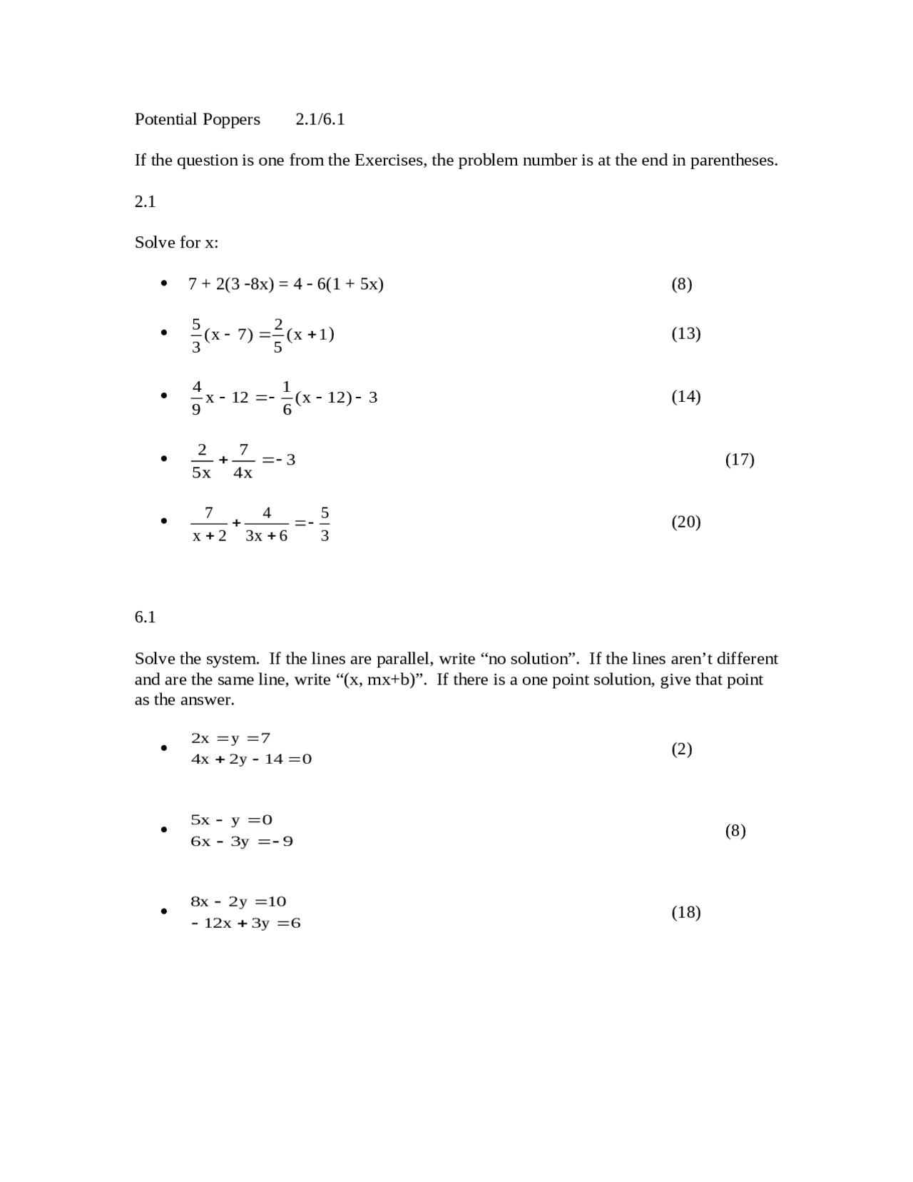 2 Solved Problems on the Parentheses -Homework | MATH 1310 - Docsity