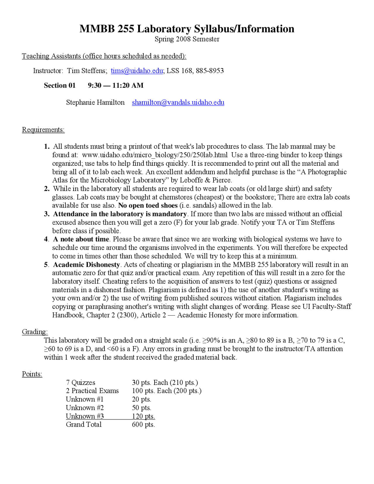 General Microbiology Laboratory Syllabus Information Mmbb 255 Docsity