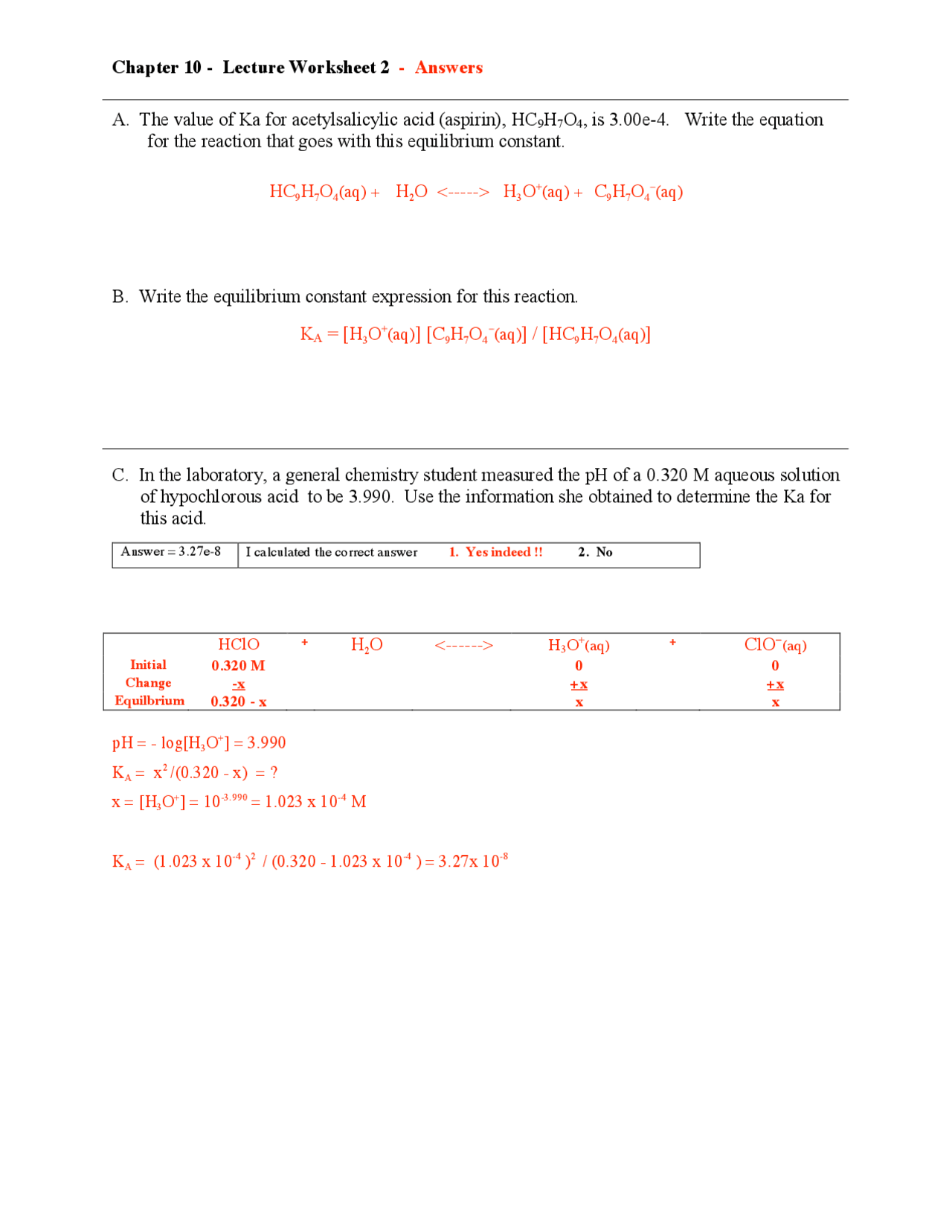 Worksheet 2 Answers - Honors Colloquium Chemistry | CHEM 122 | Lab ...