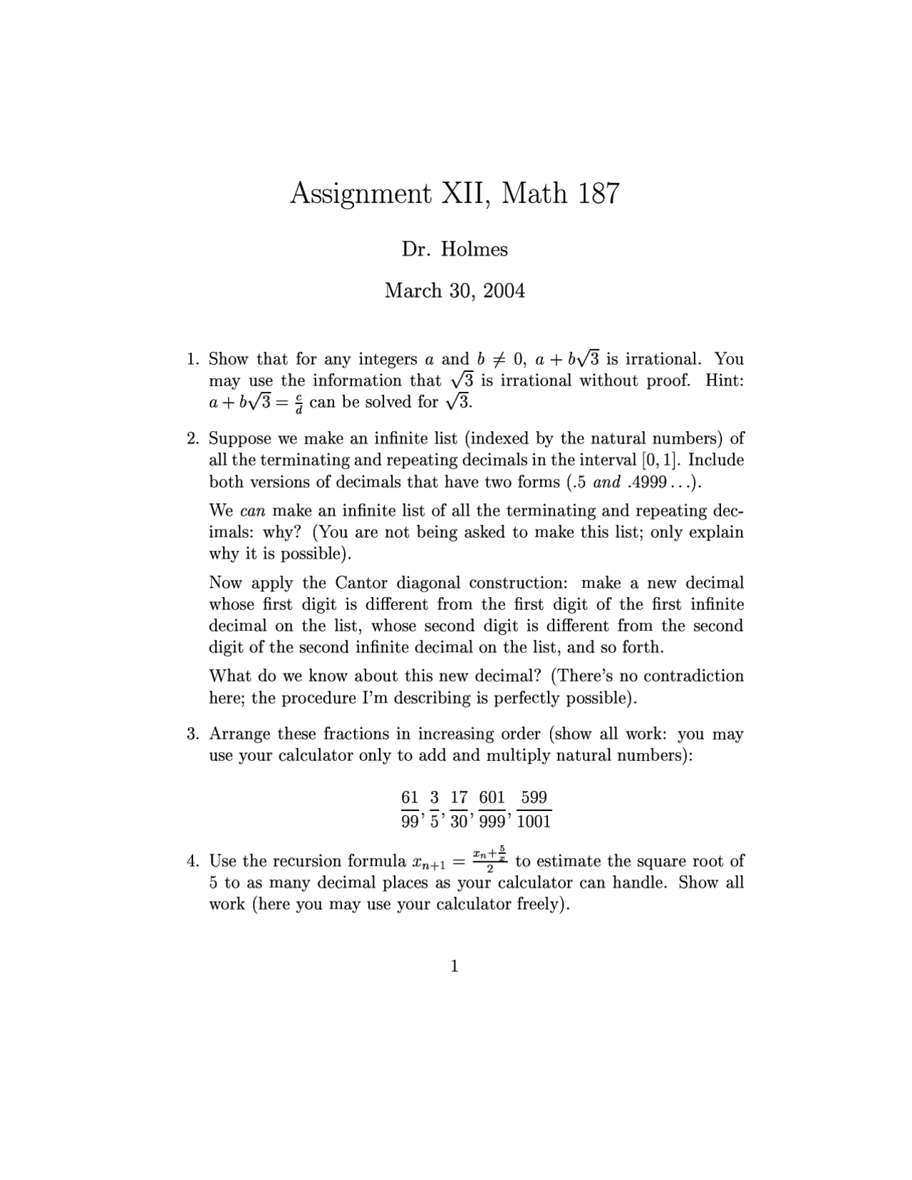 10 Questions Assignment 12 Discrete And Foundational Mathematics I